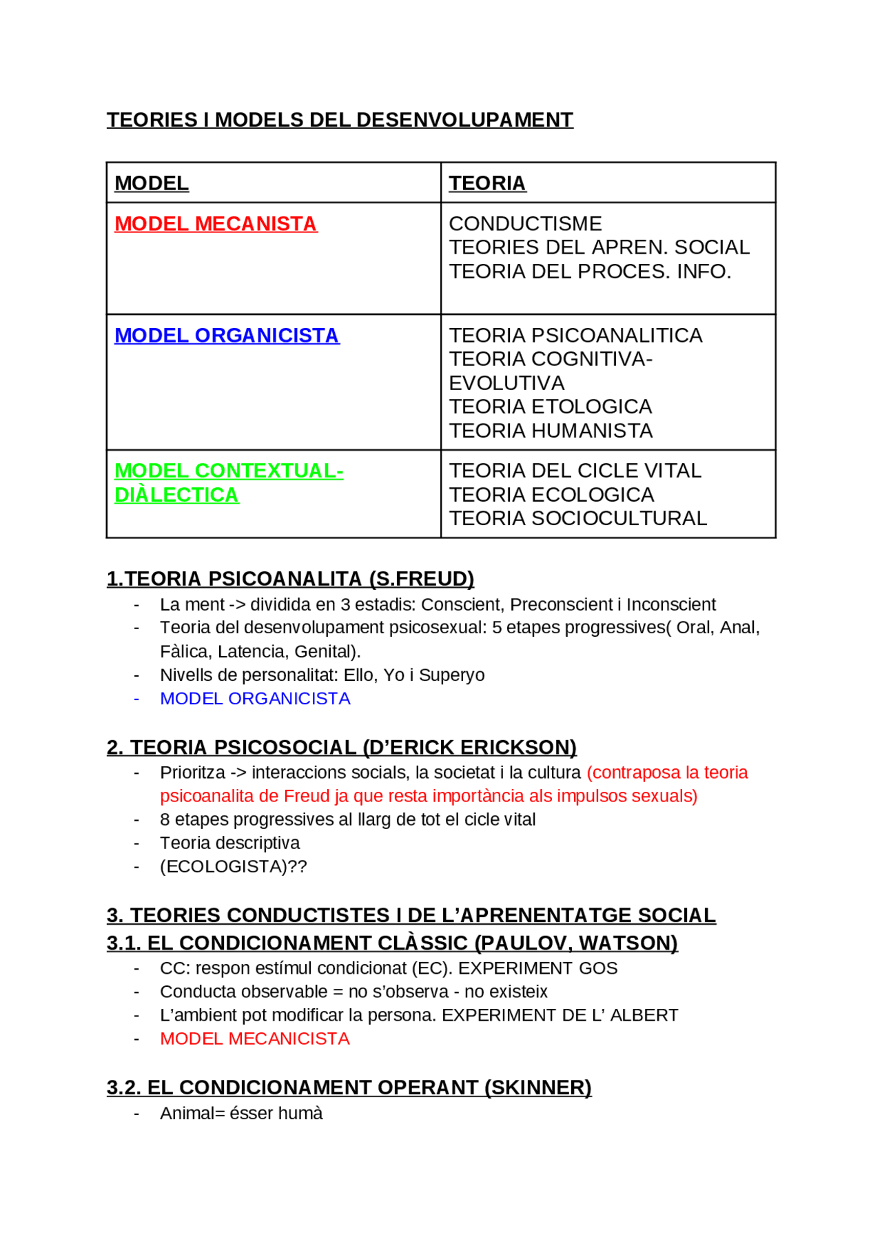Teories I Models De Desenvolupament Apuntes De Sociología Docsity