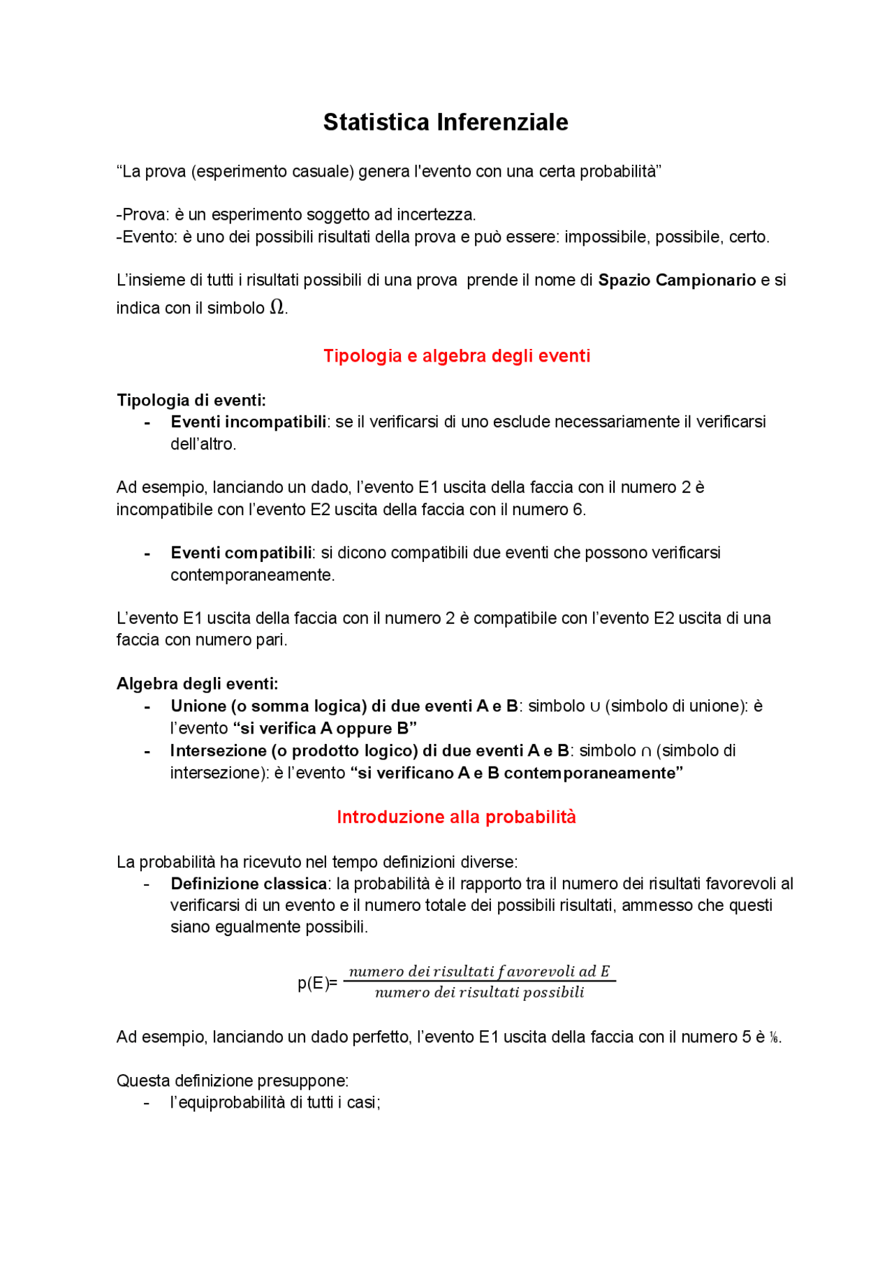 Appunti Sulla Seconda Parte Del Programma Di Statistica Docsity