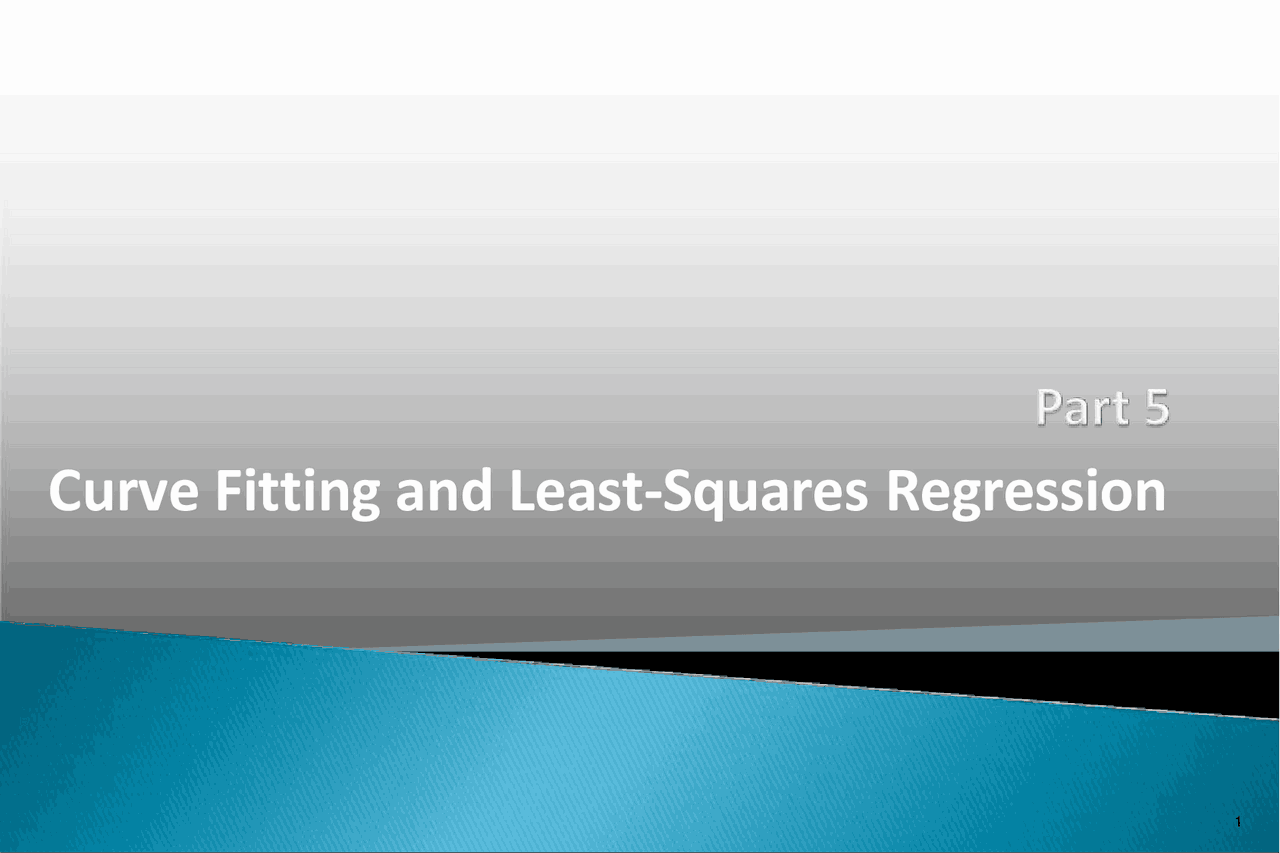Numerical Methodspart 5curve Fitting And Least Squares Regression