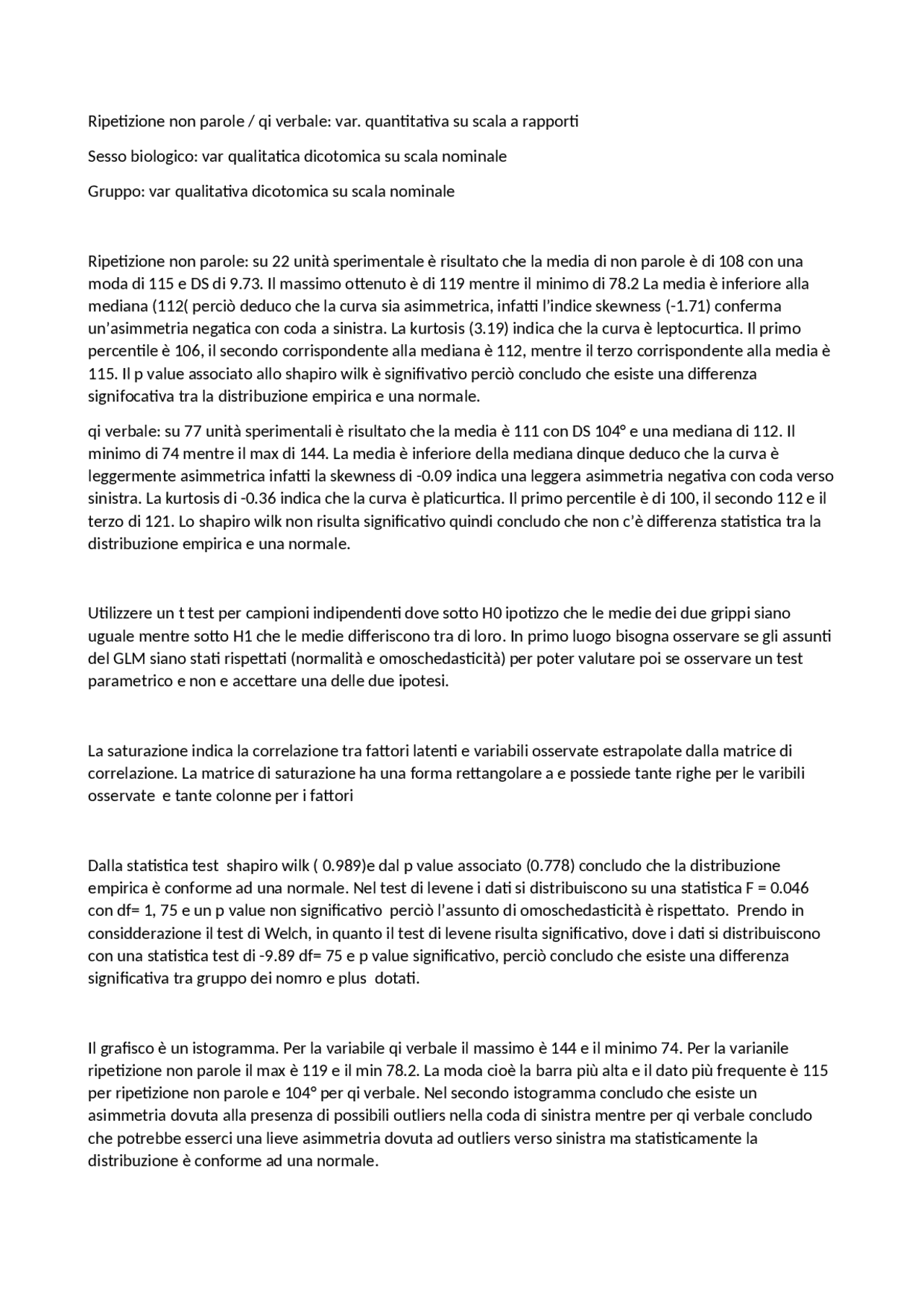 Simulazione Esame Psicometria Docsity