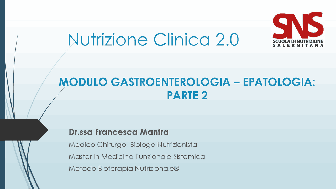 Slide Lezioni Corso Infermieristica 1213 Docsity