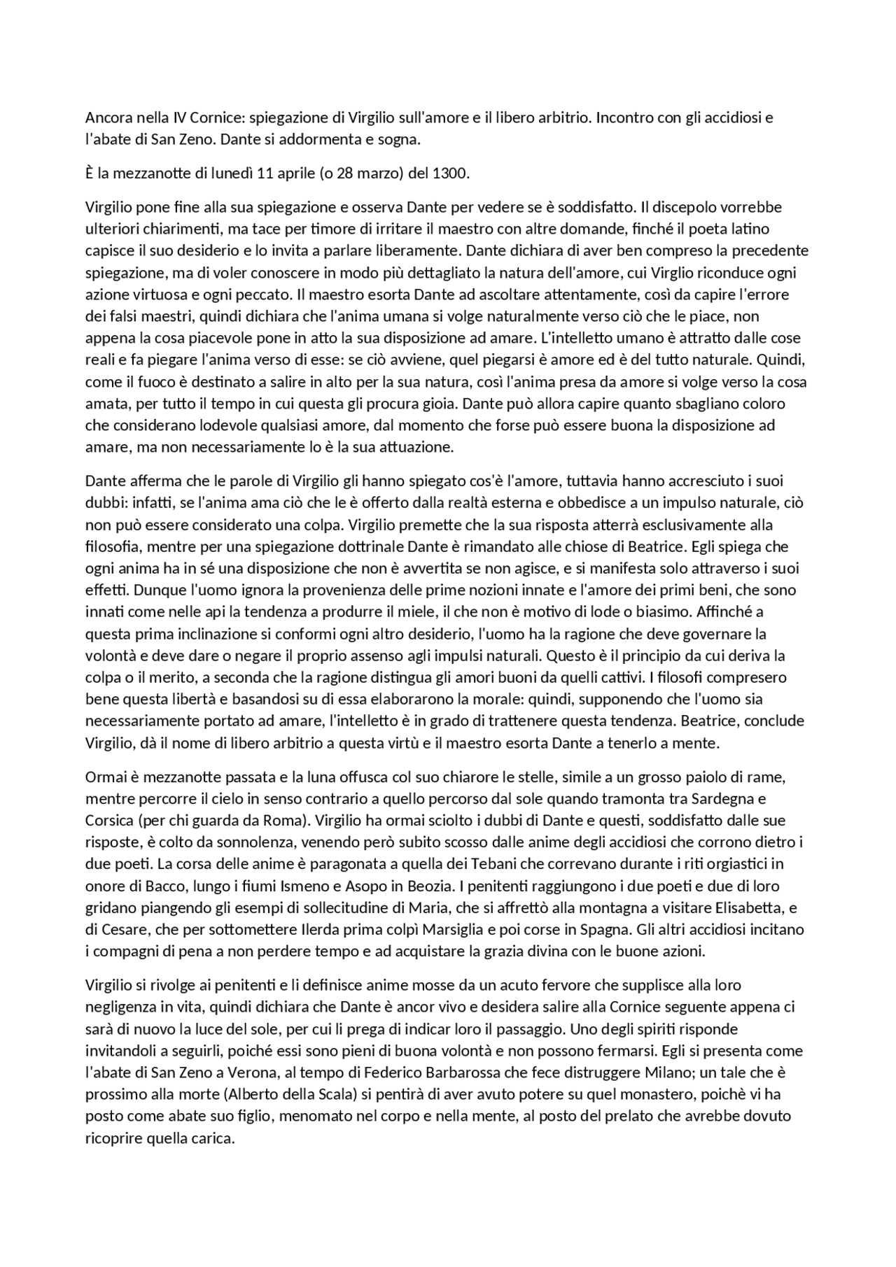 Canto 18 purgatorio - Docsity