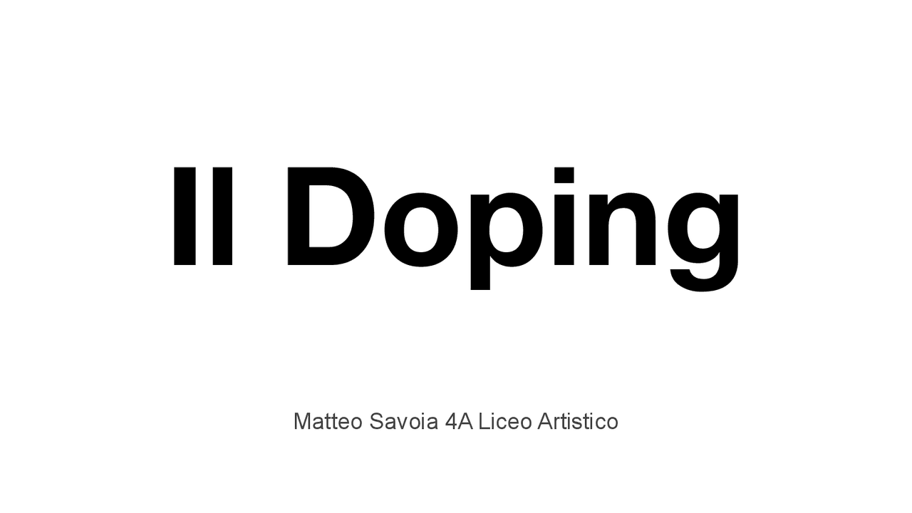 Appunti: Cos'è il doping? - Docsity