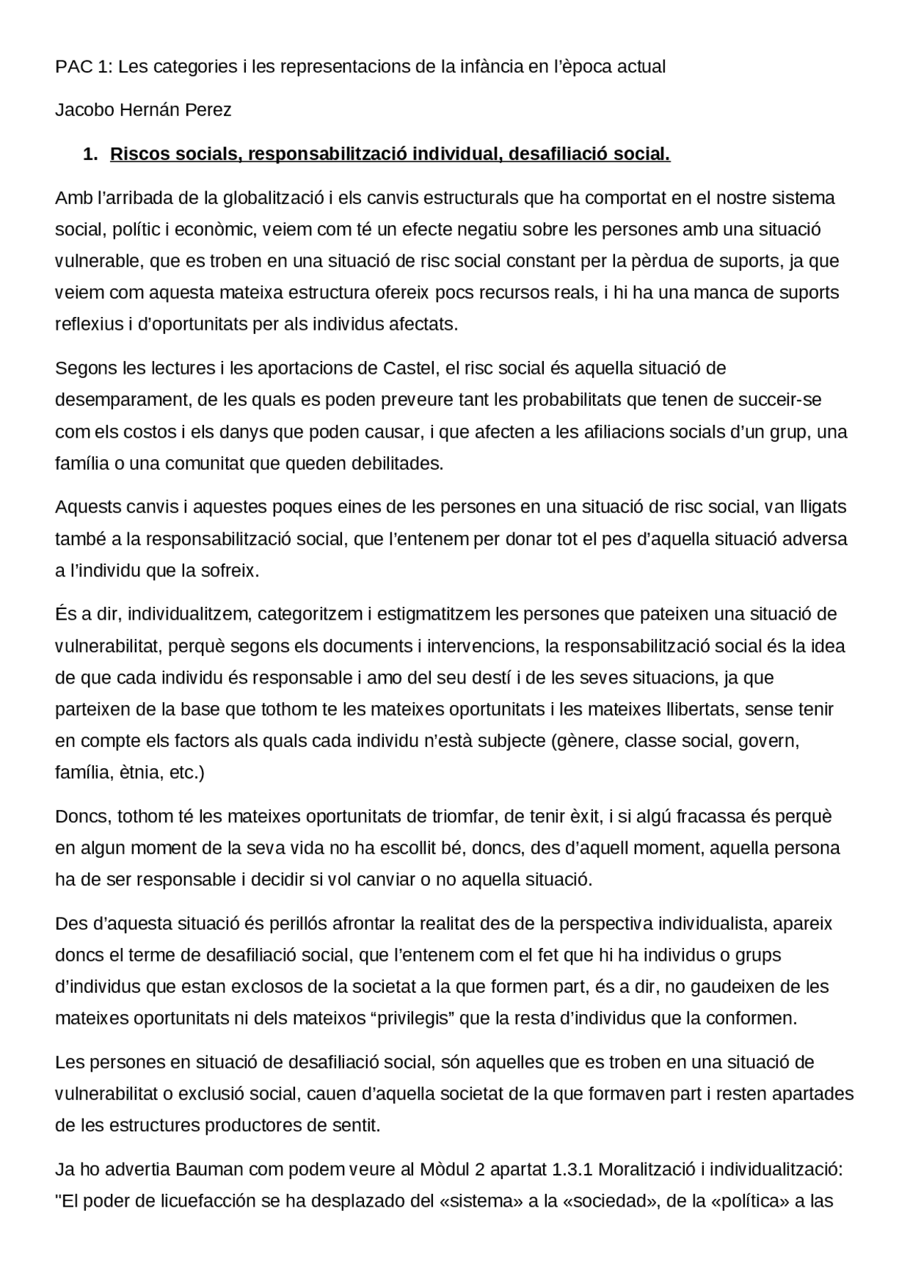 Pac 1 Bases Per Lacció Socioeducativa Docsity