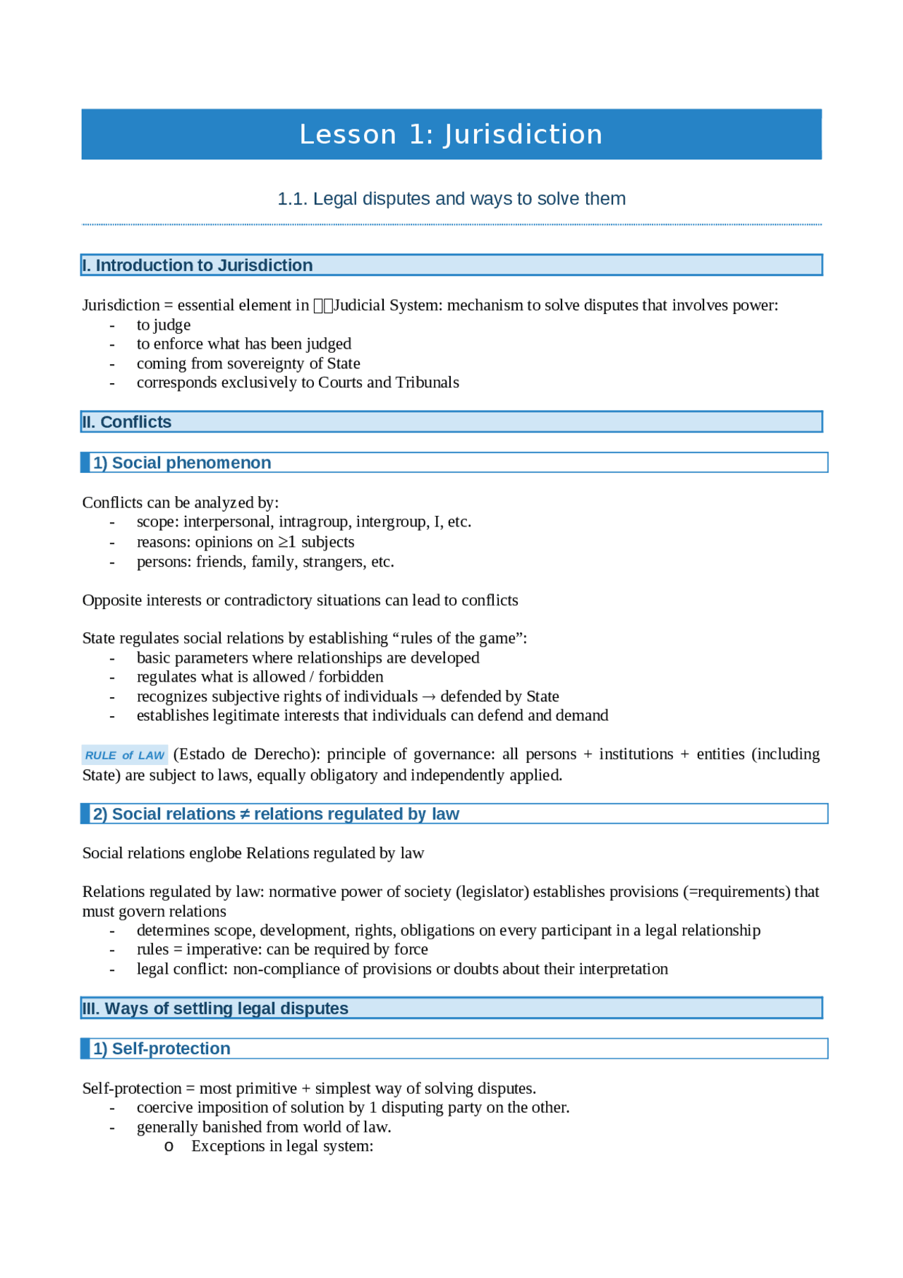 Lesson 1 Spanish Judicial System - Docsity