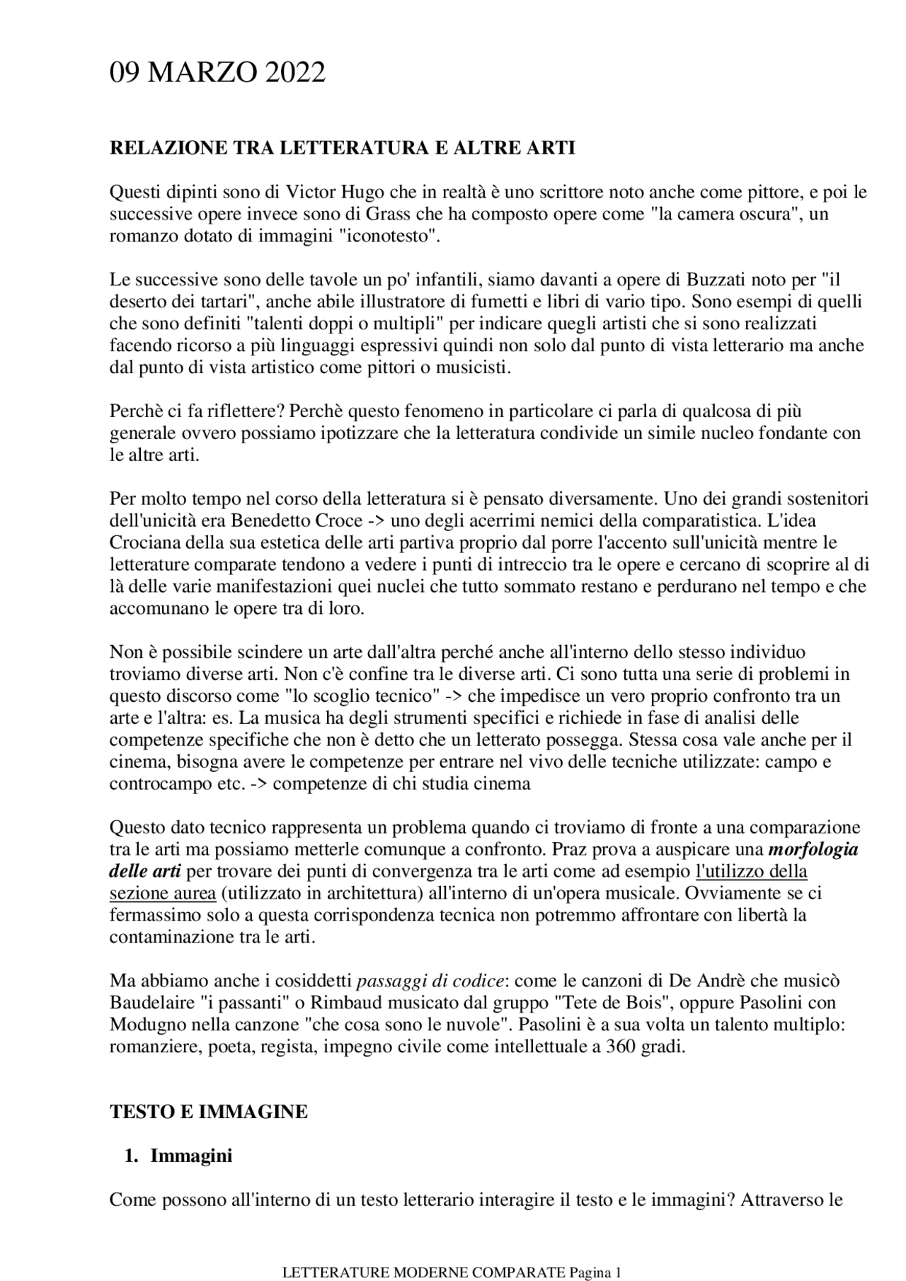 Lezione 4 Di Letteratura Comparata Docsity
