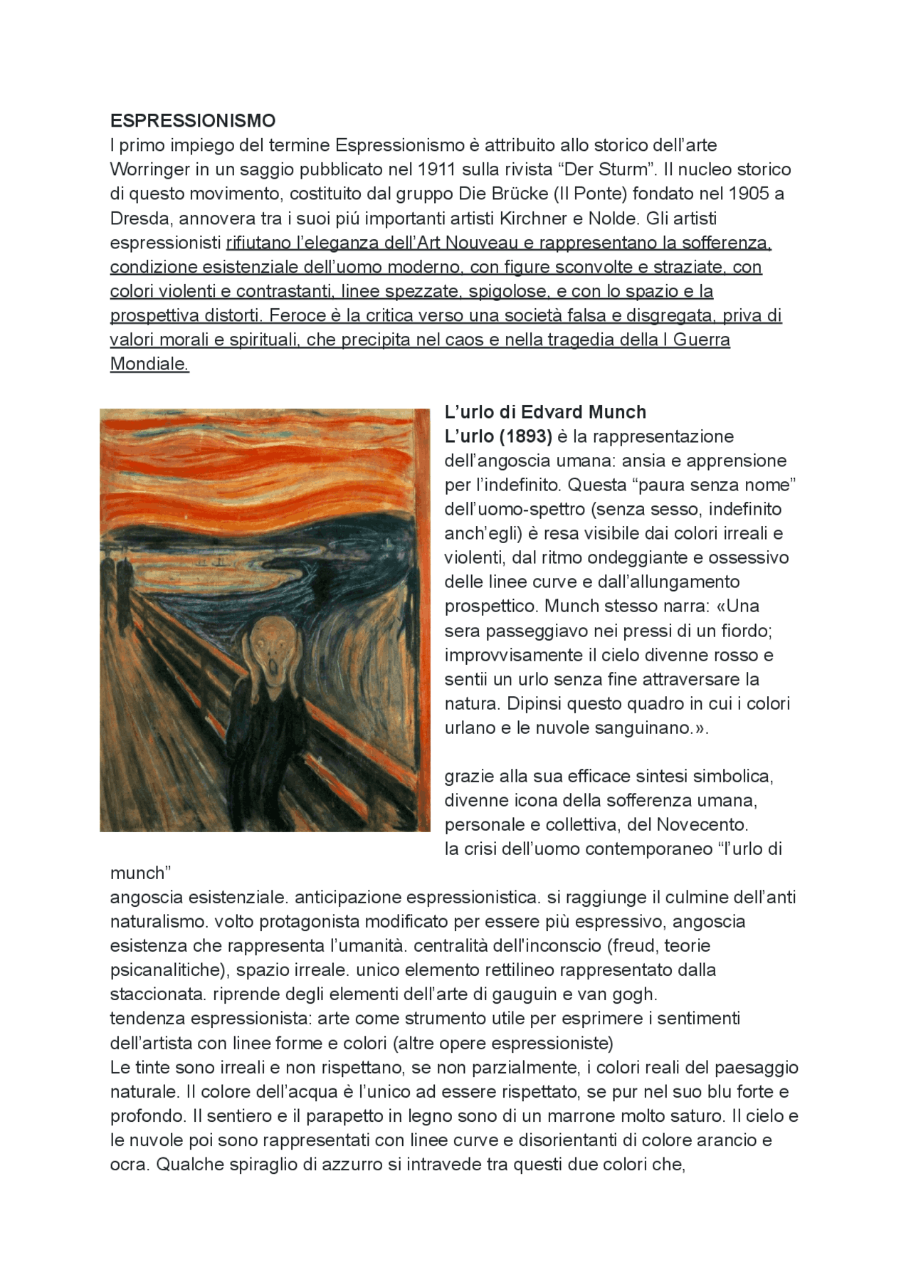 Arte Lespressionismo Docsity