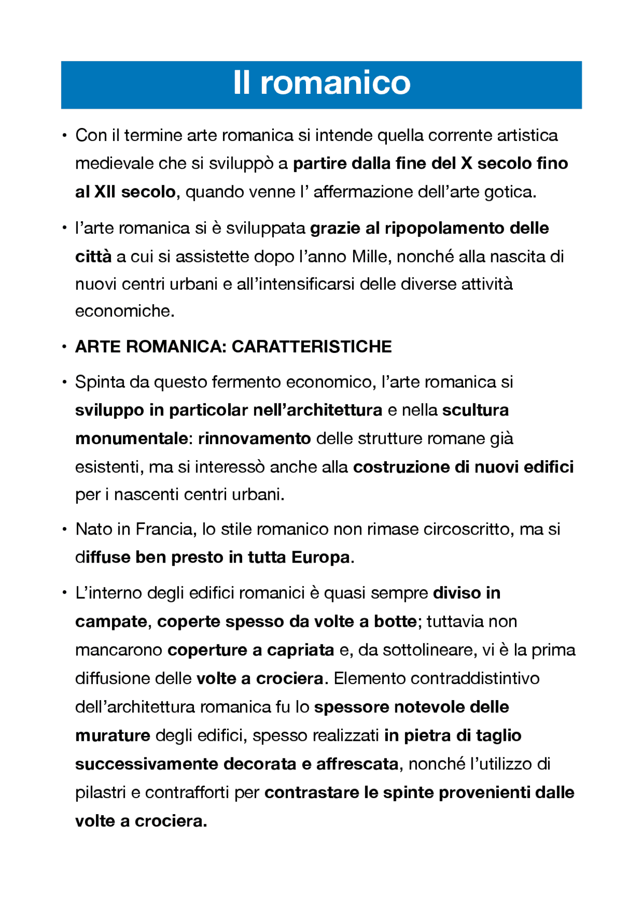 Il Romanico Caratteristiche Docsity