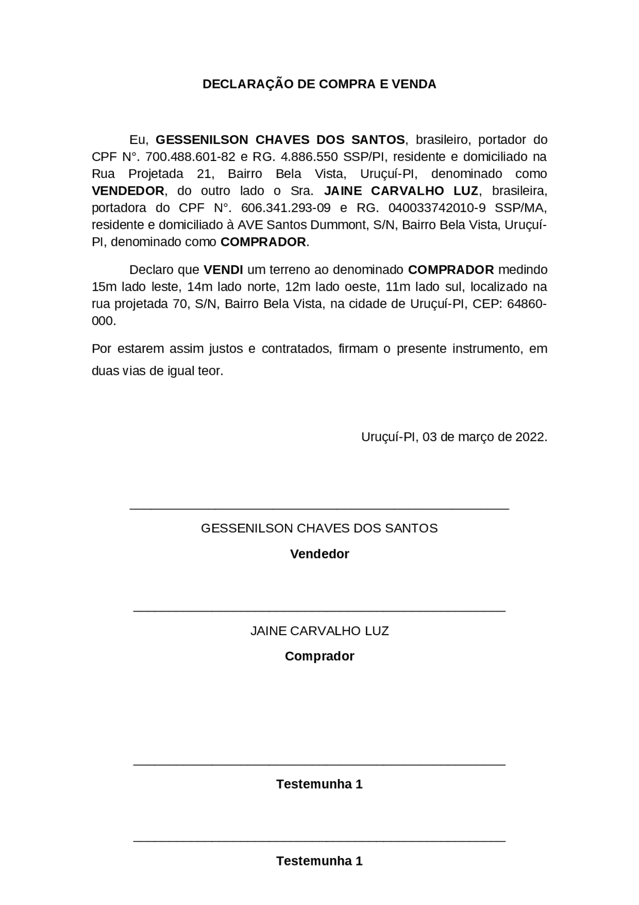 Documento para exemplo do negocio - Docsity