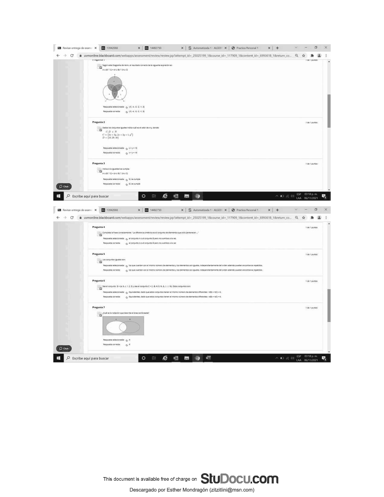 Actividad Automatizada Unidad 1 Exámenes De Álgebra Docsity