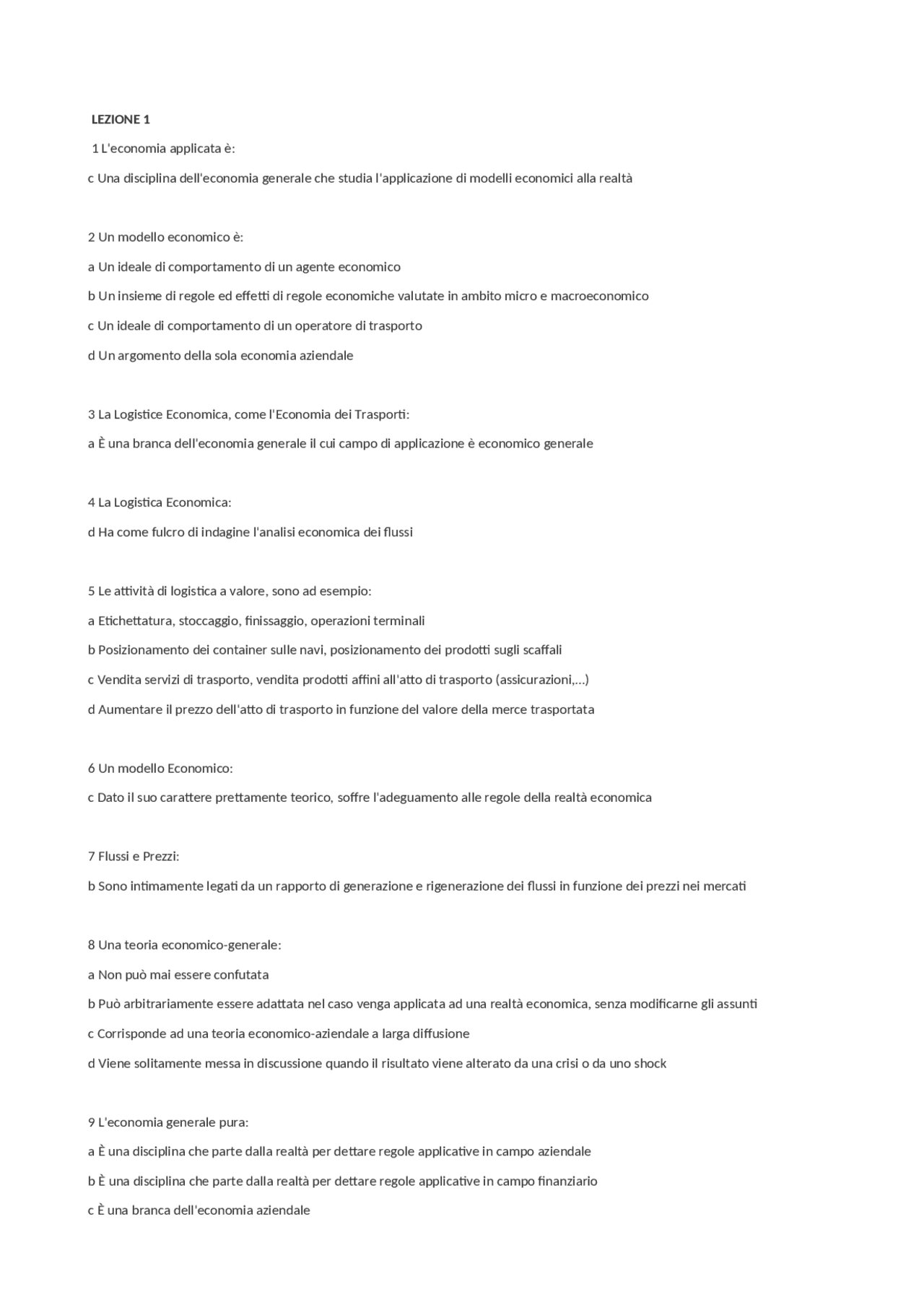 Test di fine capitolo con relative risposte - Docsity