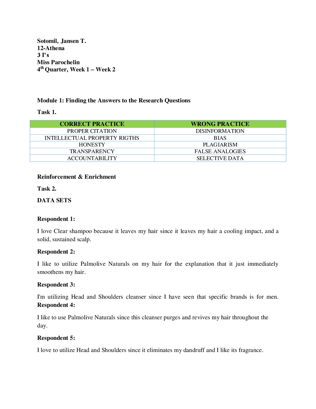 Shampoo Preferences and Research Findings | Assignments Creative ...