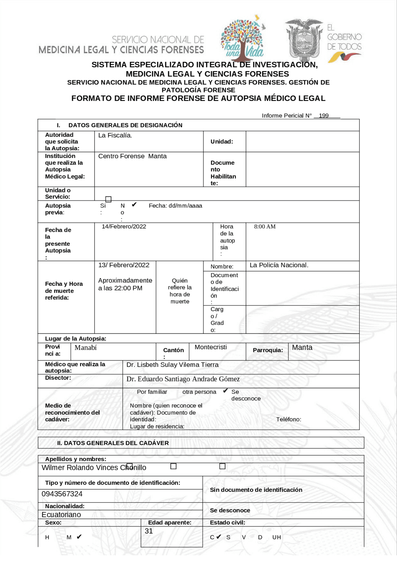 FORMATO AUTOPSIA MEDICO LEGAL | Transcripciones de Psicología Jurídica ...