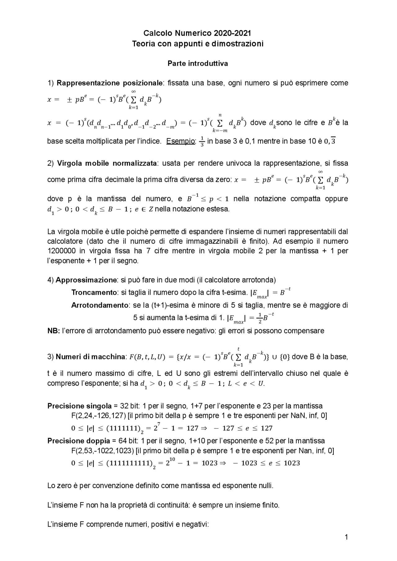 Appunti Di Calcolo Numerico Per Ingegneria Docsity