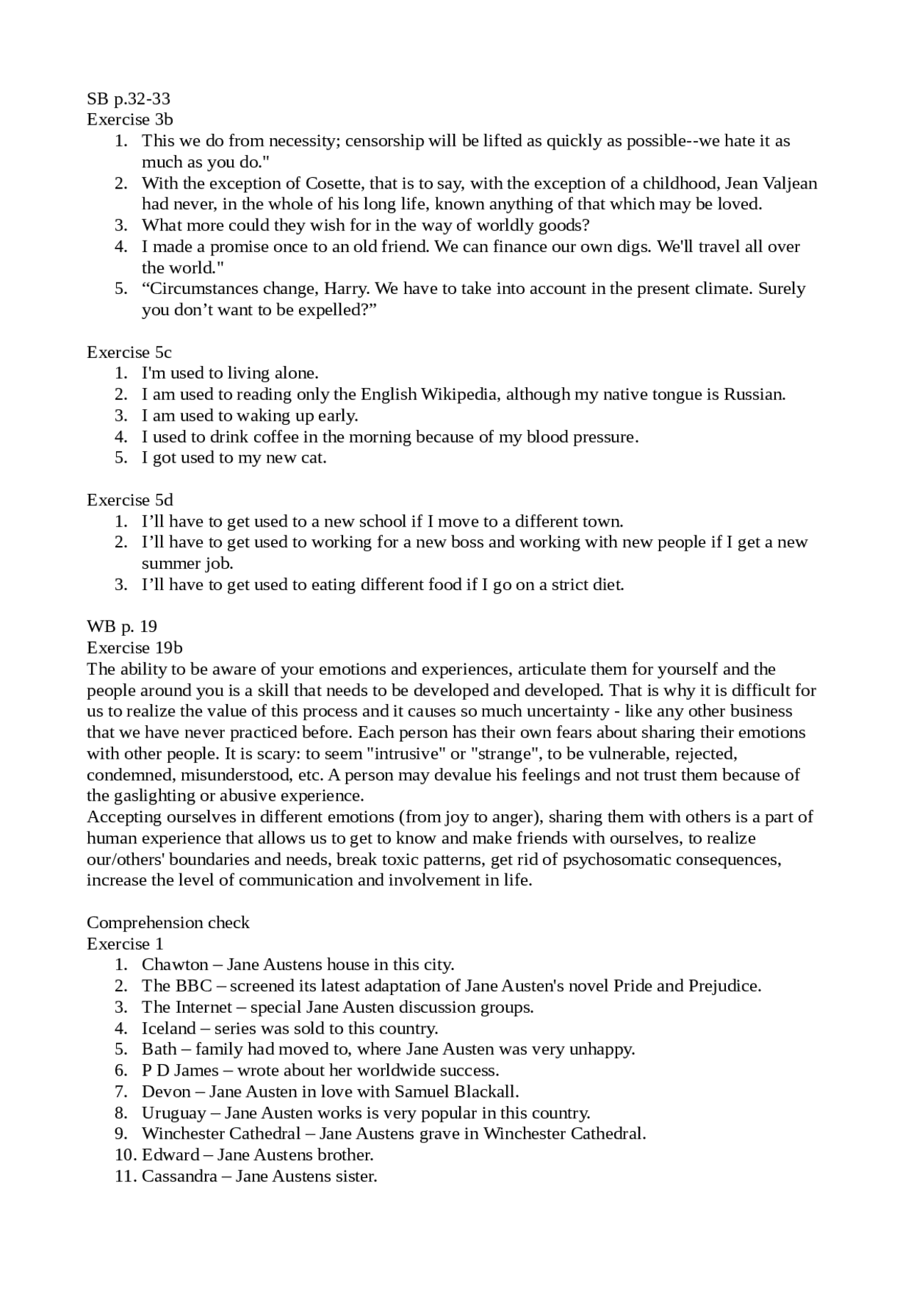 Upper Intermediate B2+ ответы | Exercises English Language | Docsity