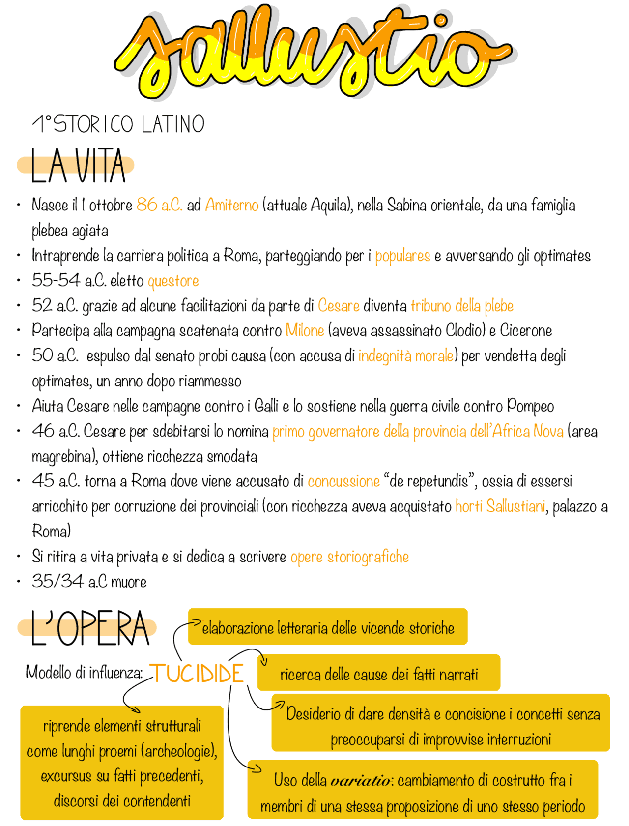 Vita E Opere Di Sallustio Docsity