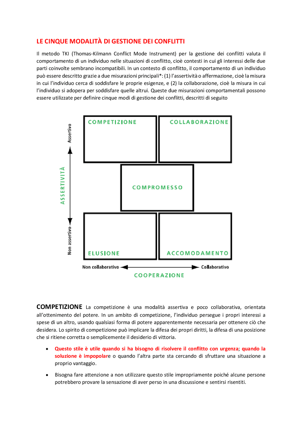Modello di Thomas Killman - Docsity