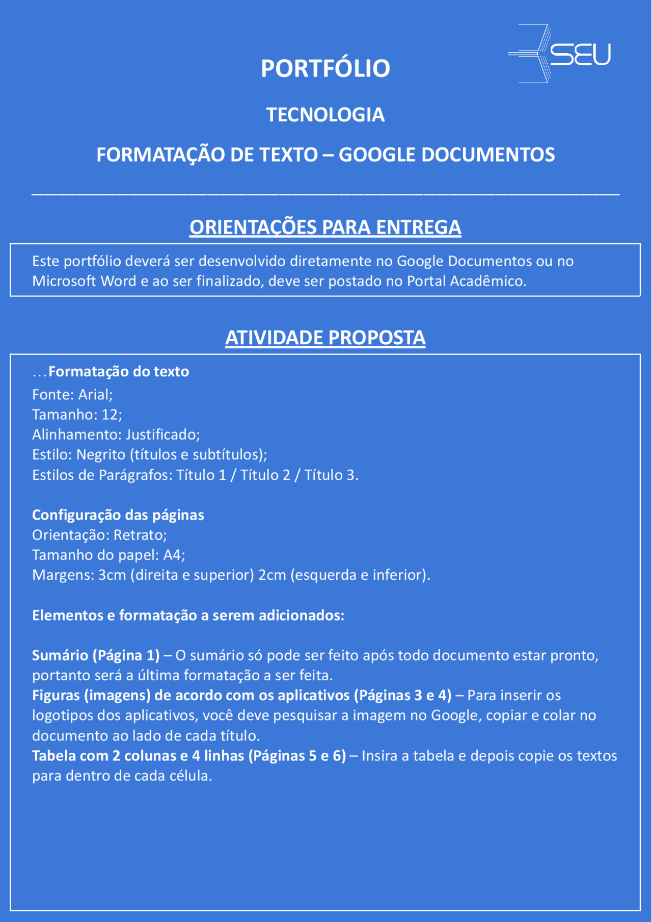 Orientações De Fazer Um Portifolio Docsity