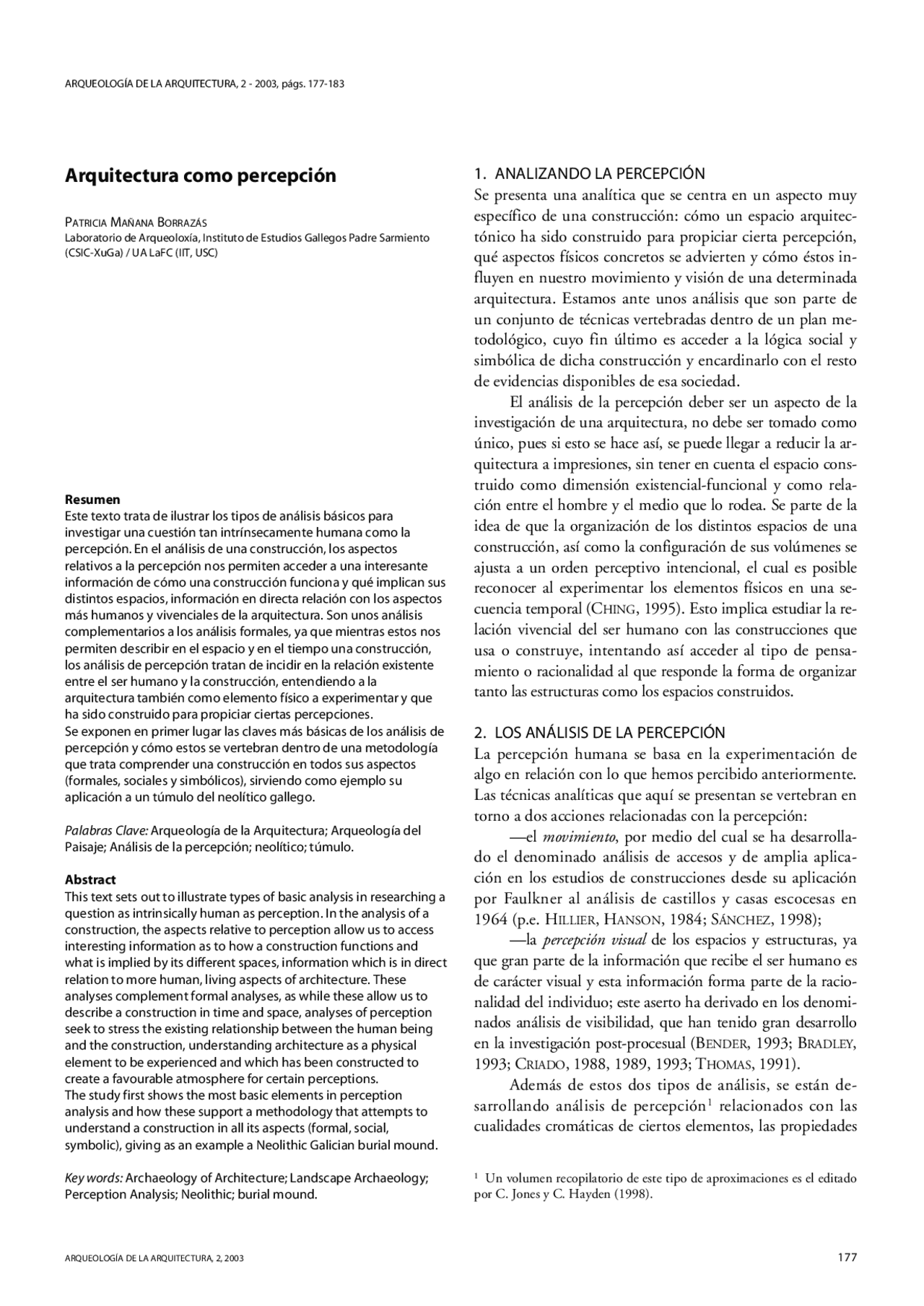 Arquitectuta como percepcion - Docsity