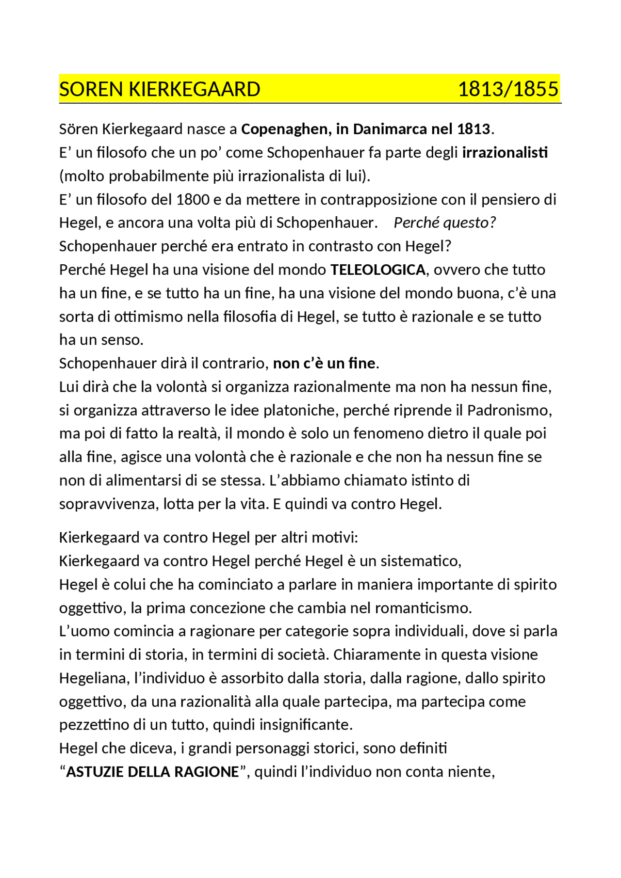Soren Kierkegaard 18131855 Docsity