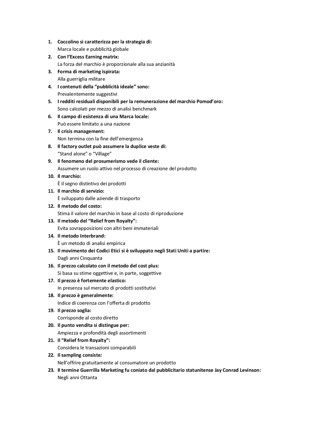 Test Esame Strategie Di Comunicazione Dimpresa Docsity