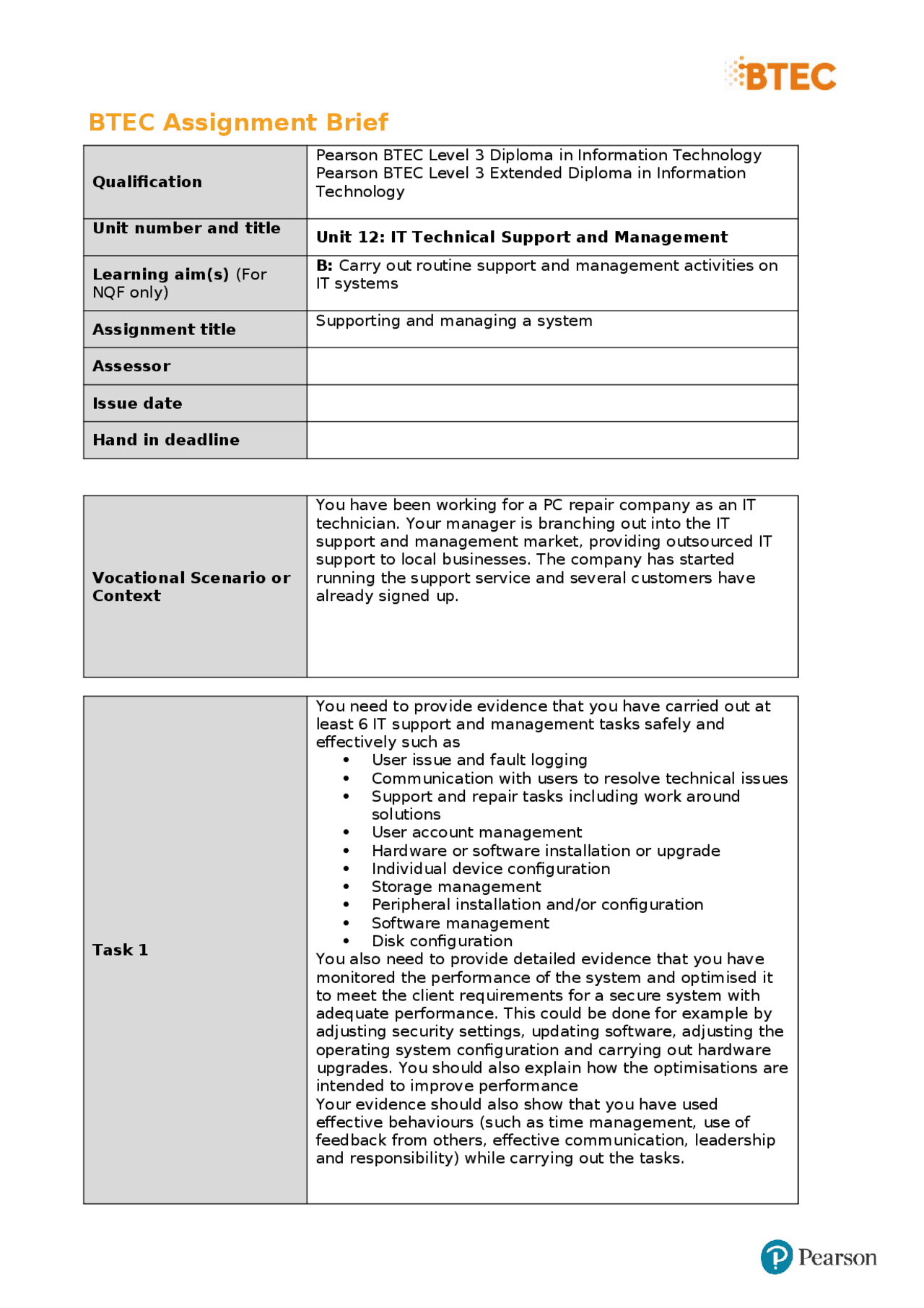 Unit 9 IT project management | Study notes Computer Science | Docsity