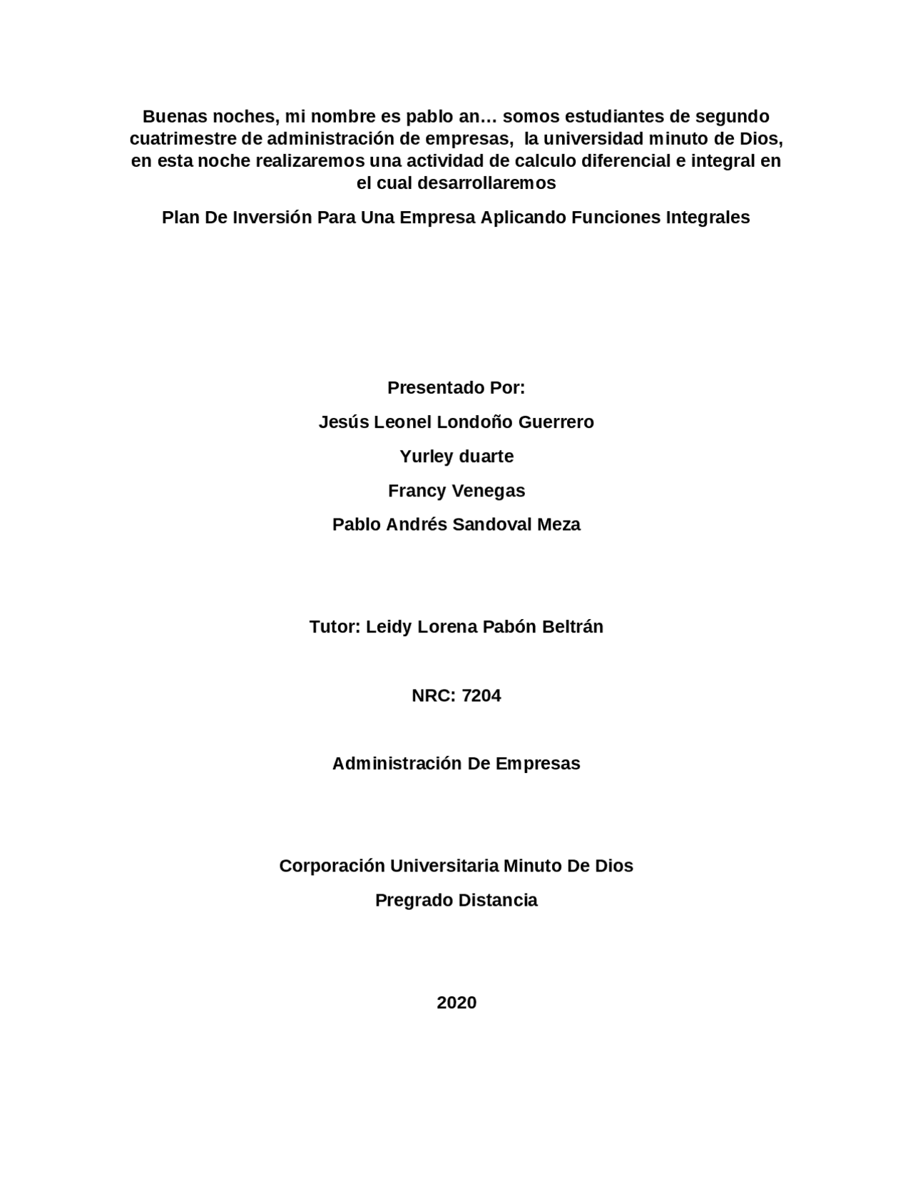 Trabajo De Calculo Personal Monografías Ensayos De Cálculo Docsity