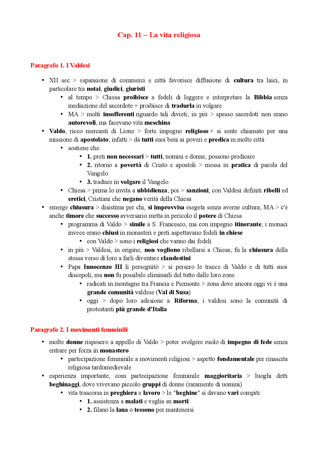 Storia Medievale B Cap 11 Riassunto Docsity