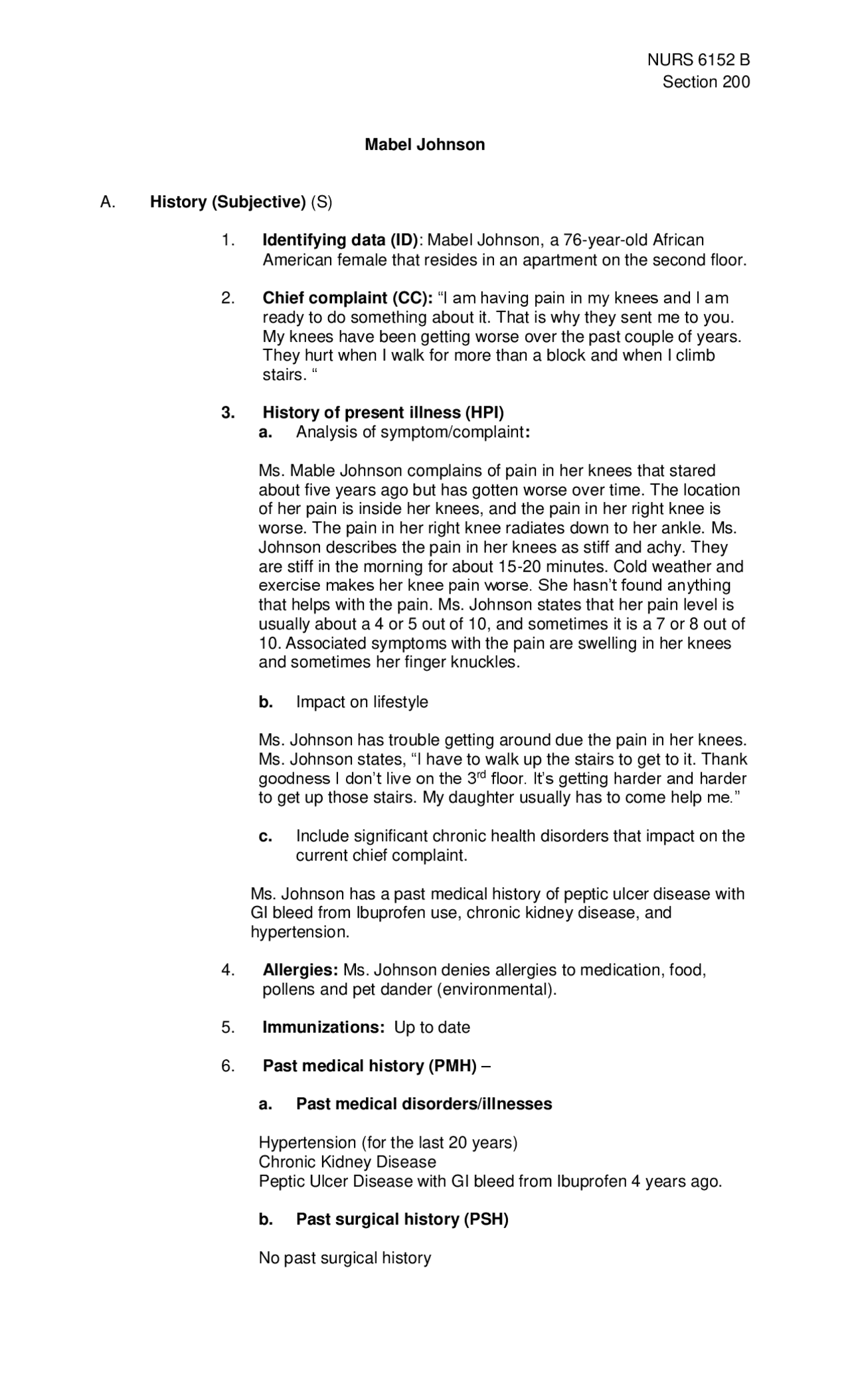 Mabel_Johnson.docx (2). | Exams Nursing | Docsity