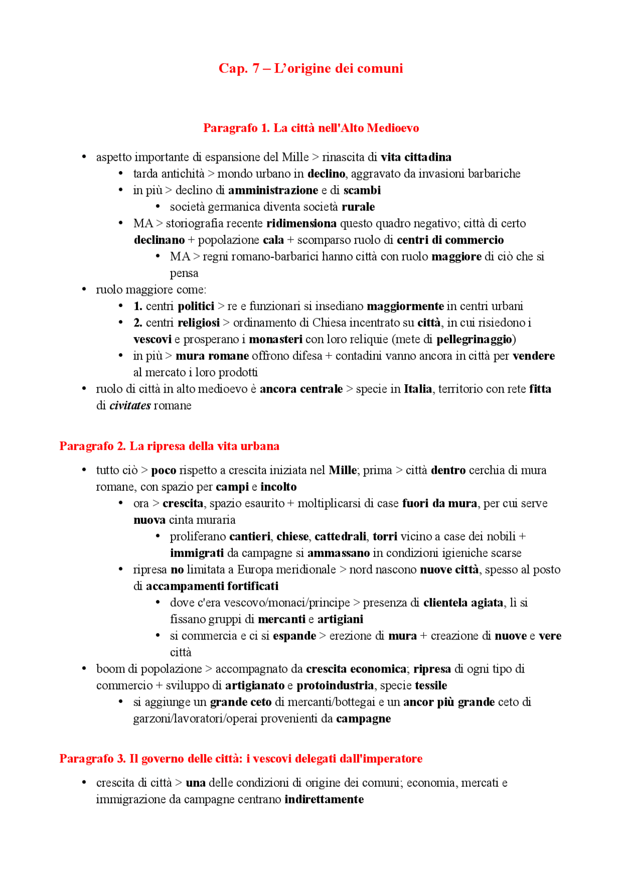 Storia Medievale B Cap 7 Riassunto Docsity