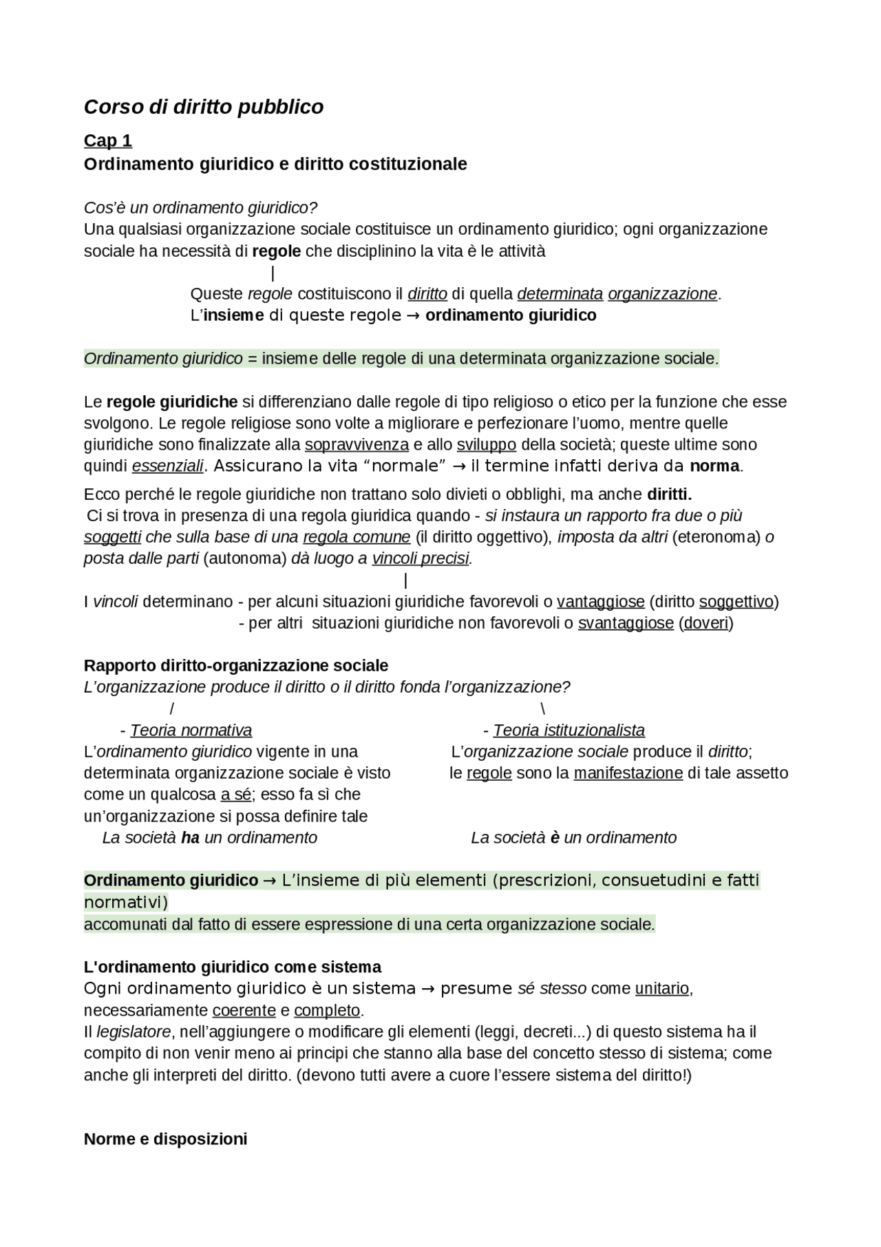 Riassunto Integrato Con Appunti Diritto Pubblico Docsity