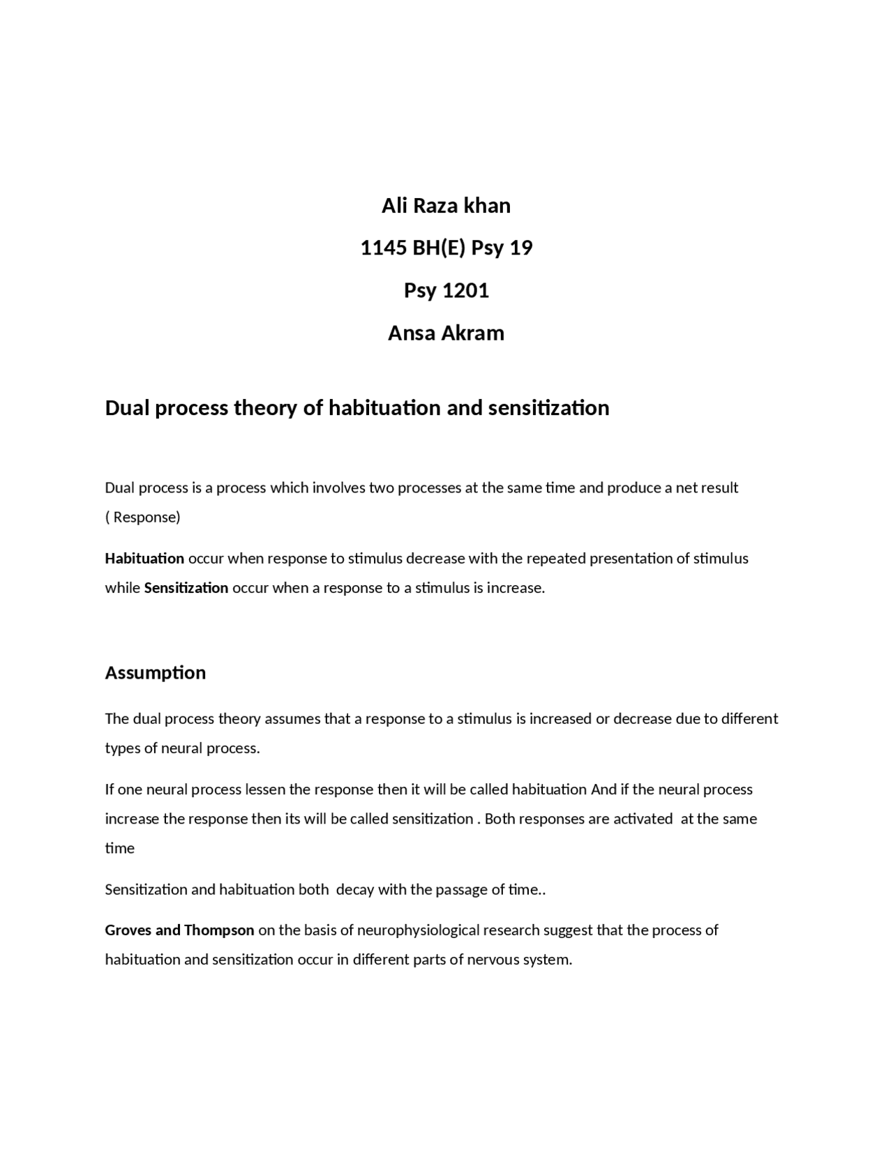 This document contains material on dual process theory - Docsity
