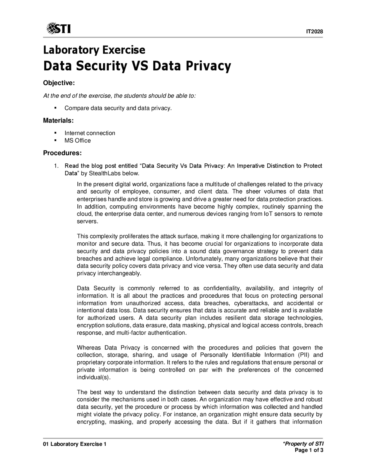01 Laboratory Exercise 1 - ARG | Lab Reports Software Engineering | Docsity
