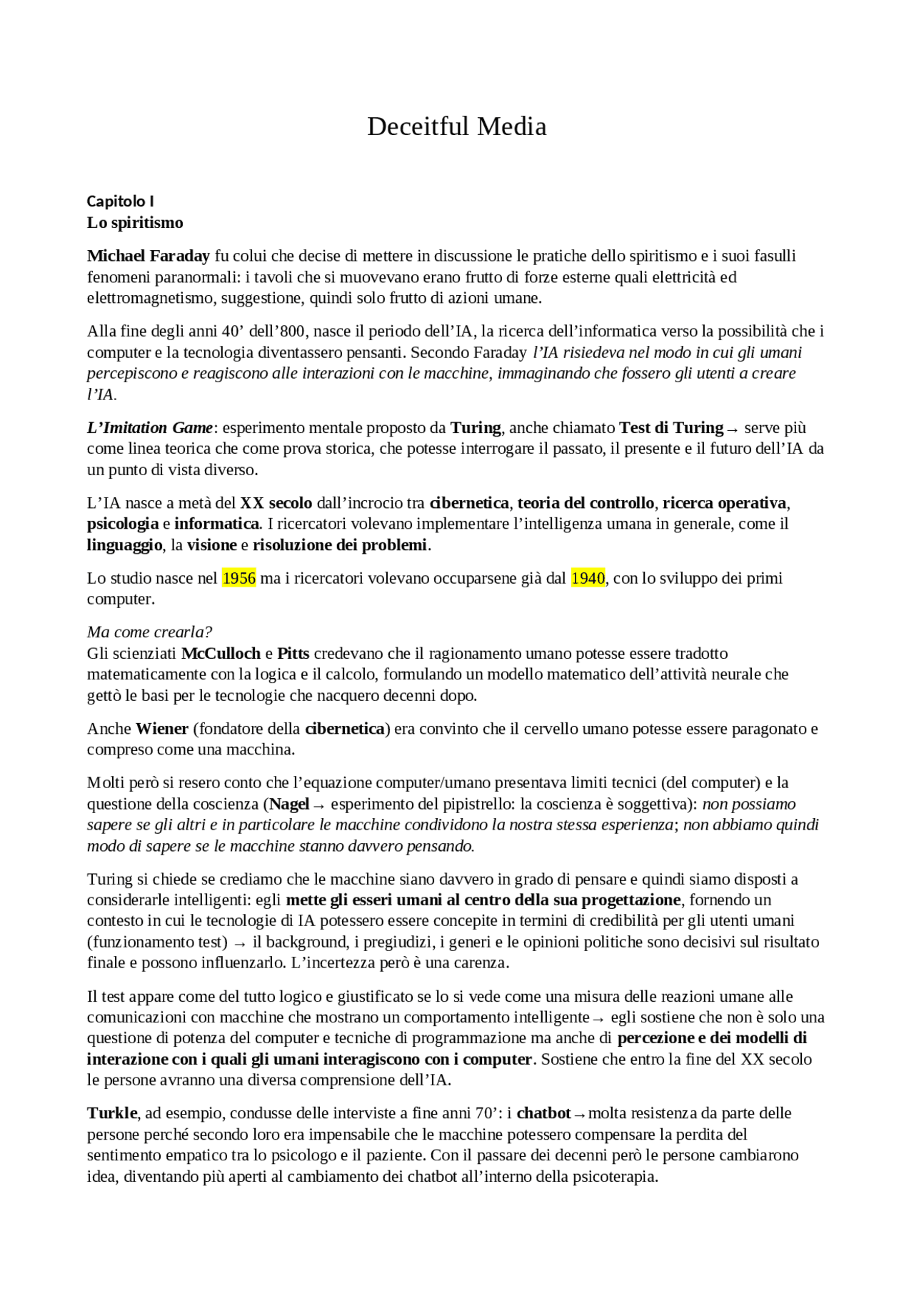 Deceitful Media Riassunto Docsity