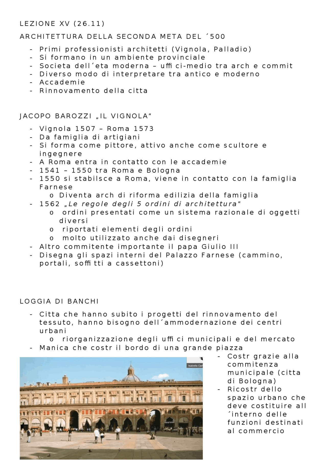Appunti Palladio E Vignola Docsity