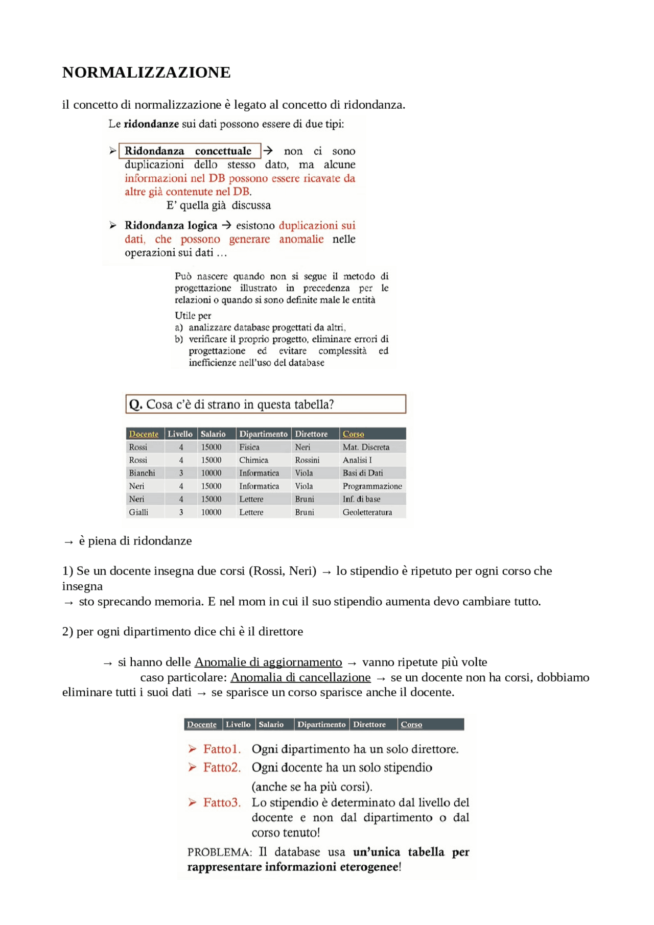 Normalizzazione Basi Di Dati Docsity