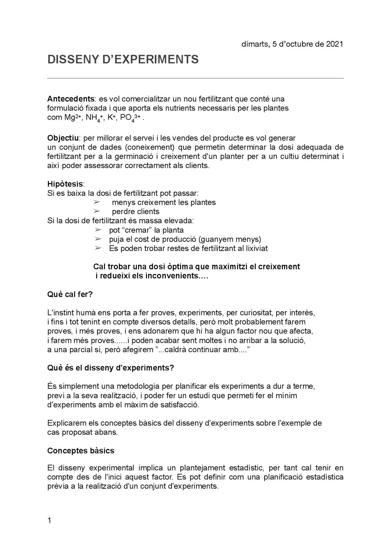 Apunts disseny exeprimental - Docsity