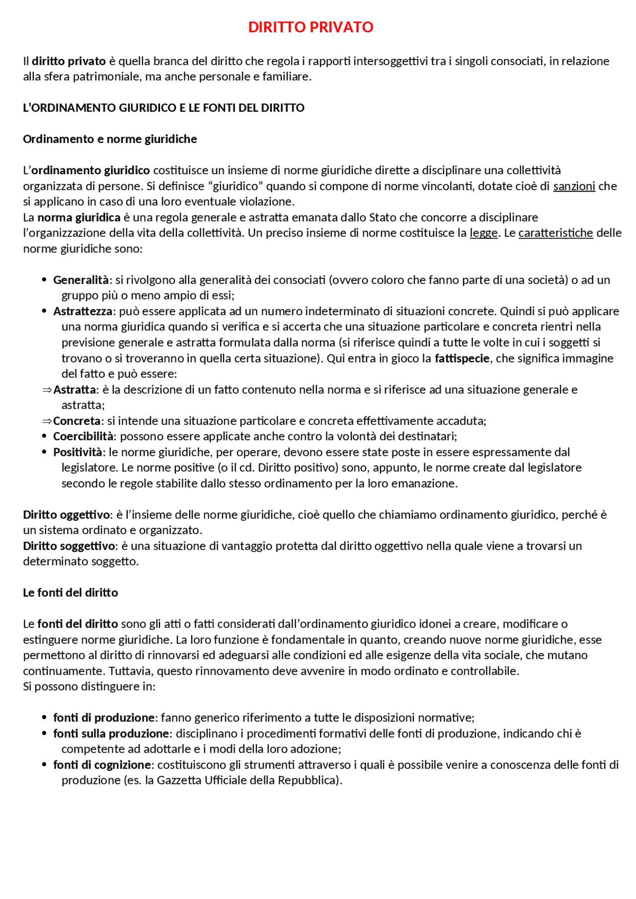 Riassunto di Diritto Privato completo - Docsity