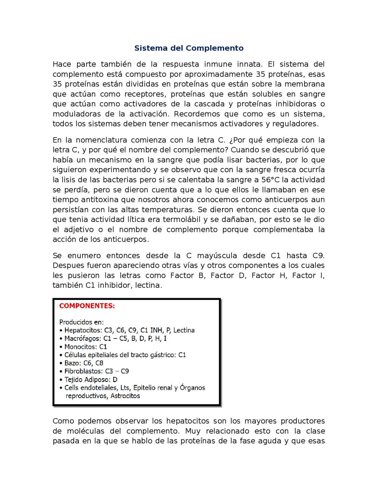 Sistema Del Complemento Docsity