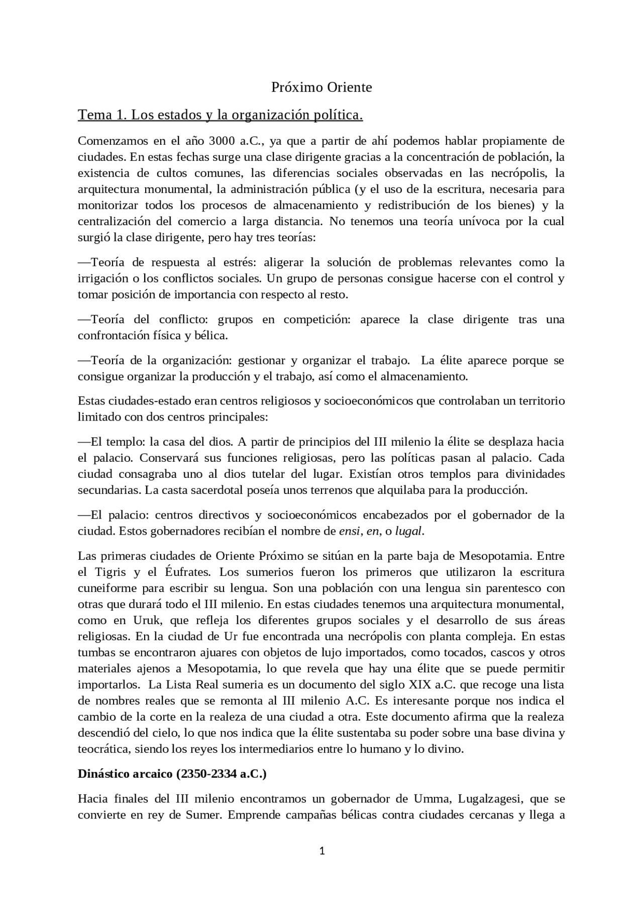 Apuntes De Próximo Oriente Antiguo Docsity
