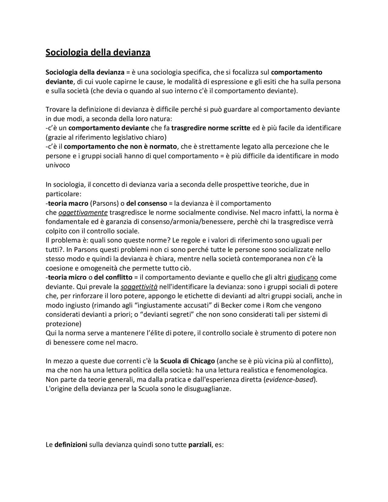 Riassunto Delle Slide E Del Libro Di Sociologia Della Devianza Docsity