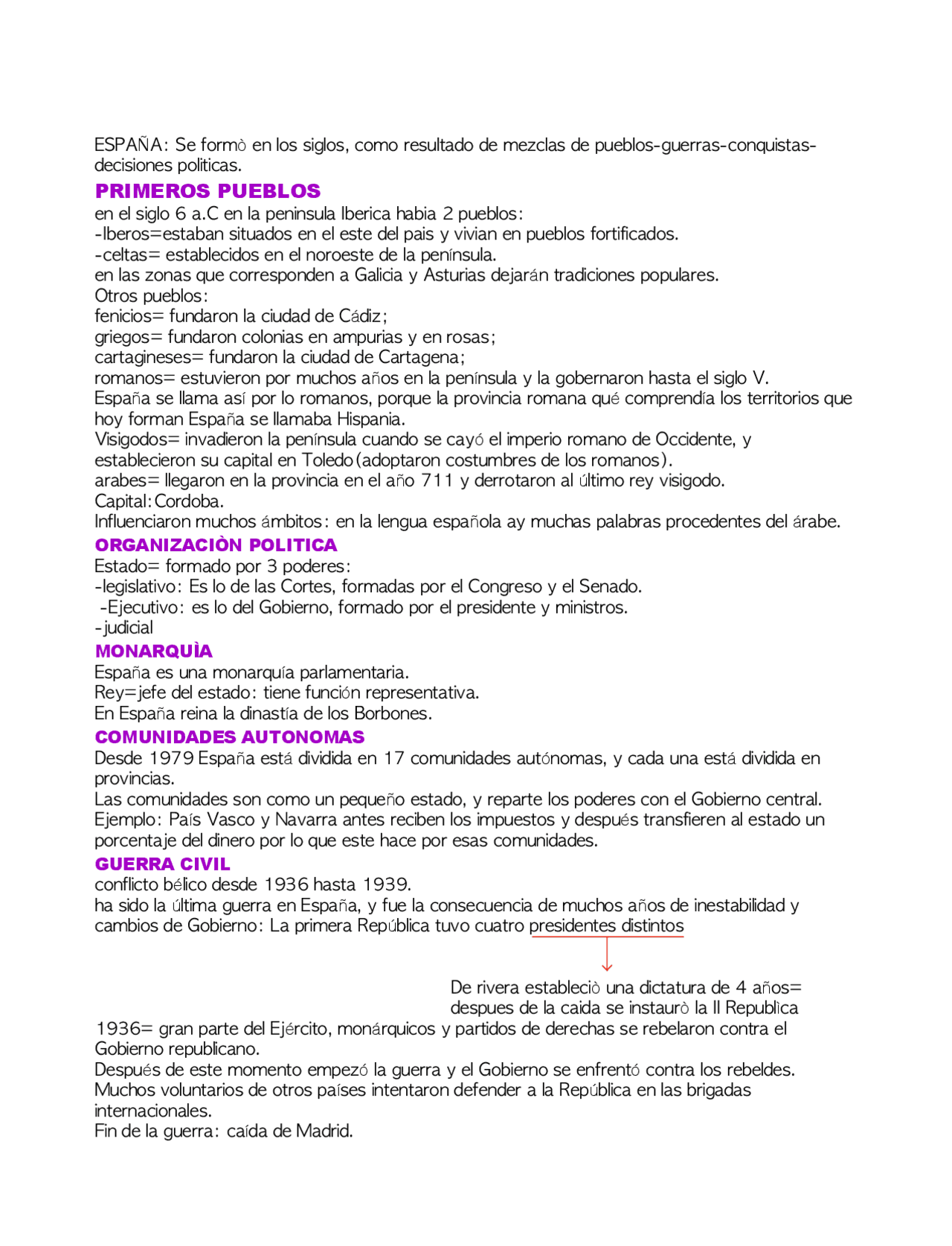 Riassunto Materiale Spagnolo Docsity