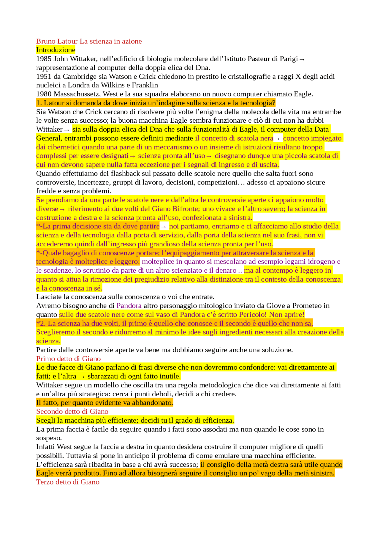 Sintesi Approfondita Di Scienza In Azione Di Bruno Latour Docsity