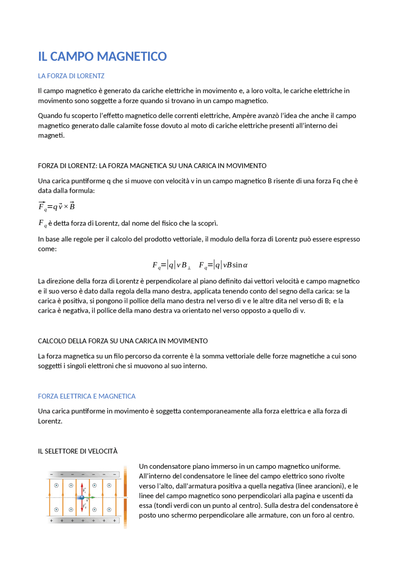 Appunti Sul Campo Magnetico Docsity