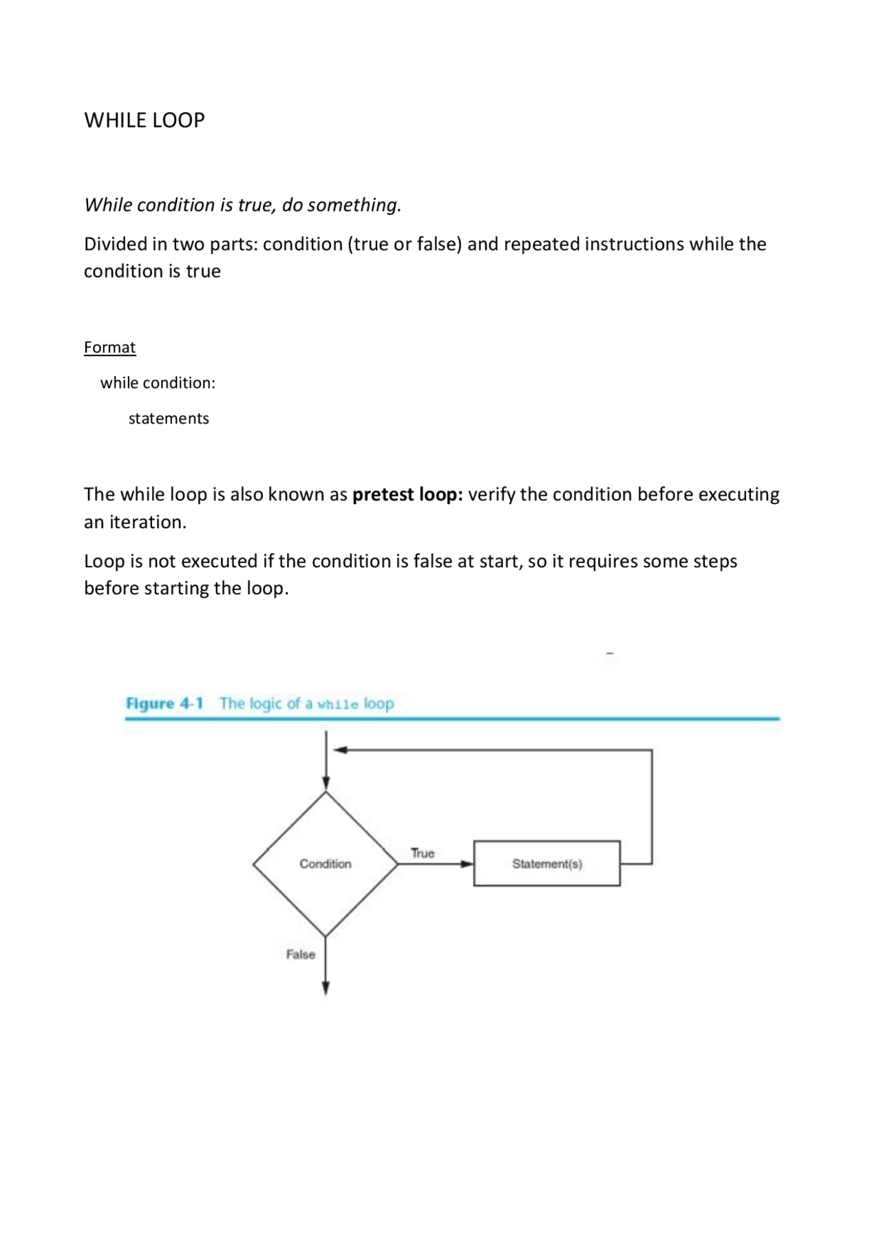 PYTHON while loop | Schemi e mappe concettuali di Fondamenti di ...