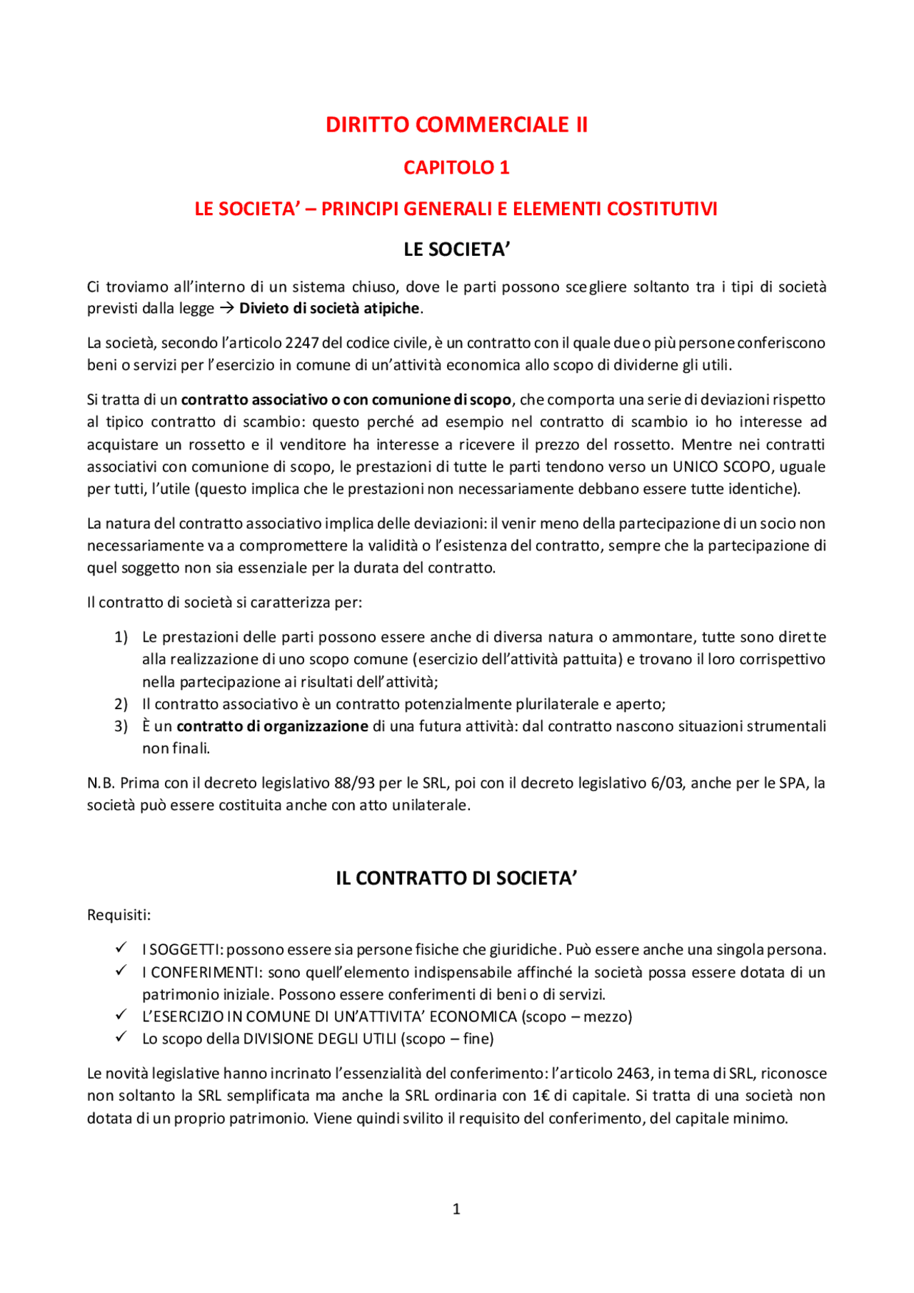Appunti E Slide Di Diritto Commerciale Ii Docsity