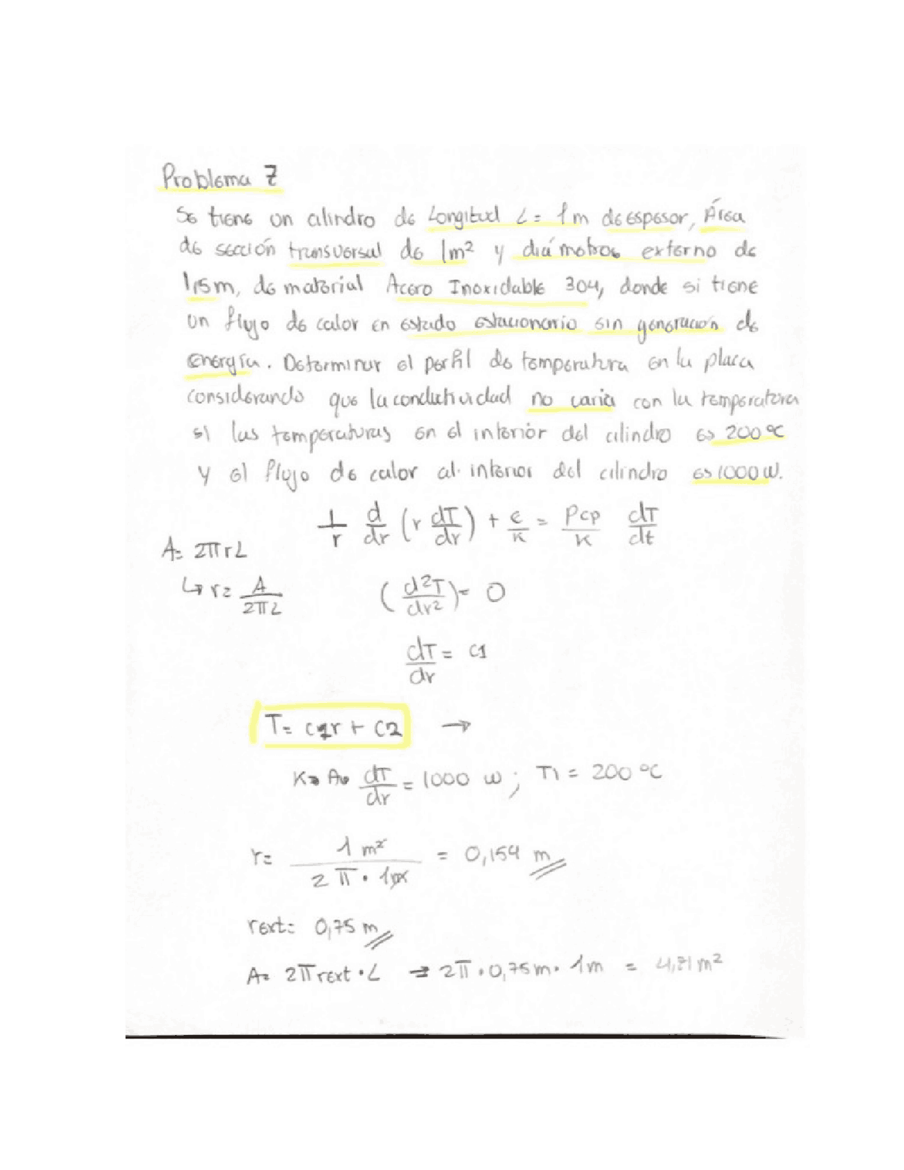 Ejercicios resueltos transferencia de calor | Ejercicios de Calor y Transferencia de Masa | Docsity