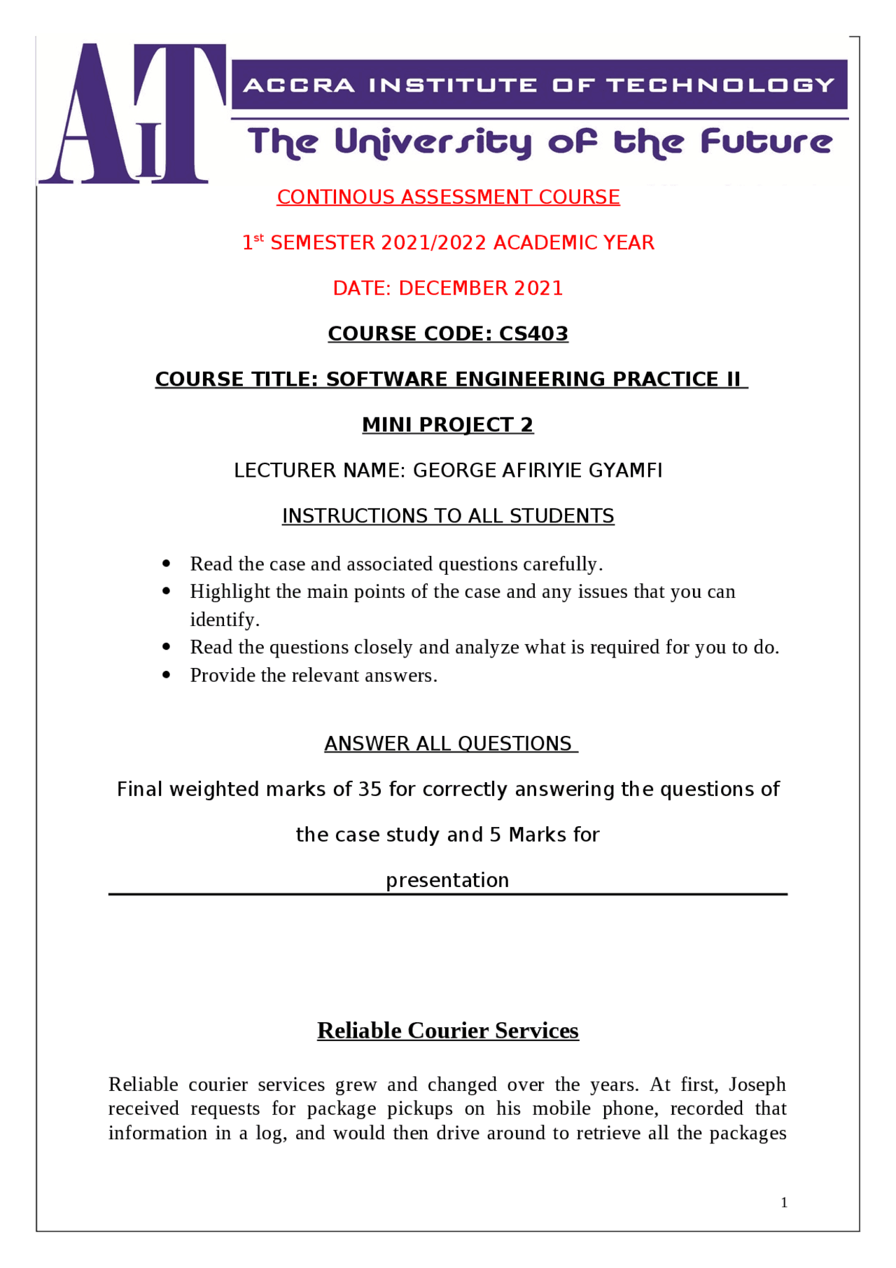 Software Engineering Practice Ca Exams Software Engineering Docsity