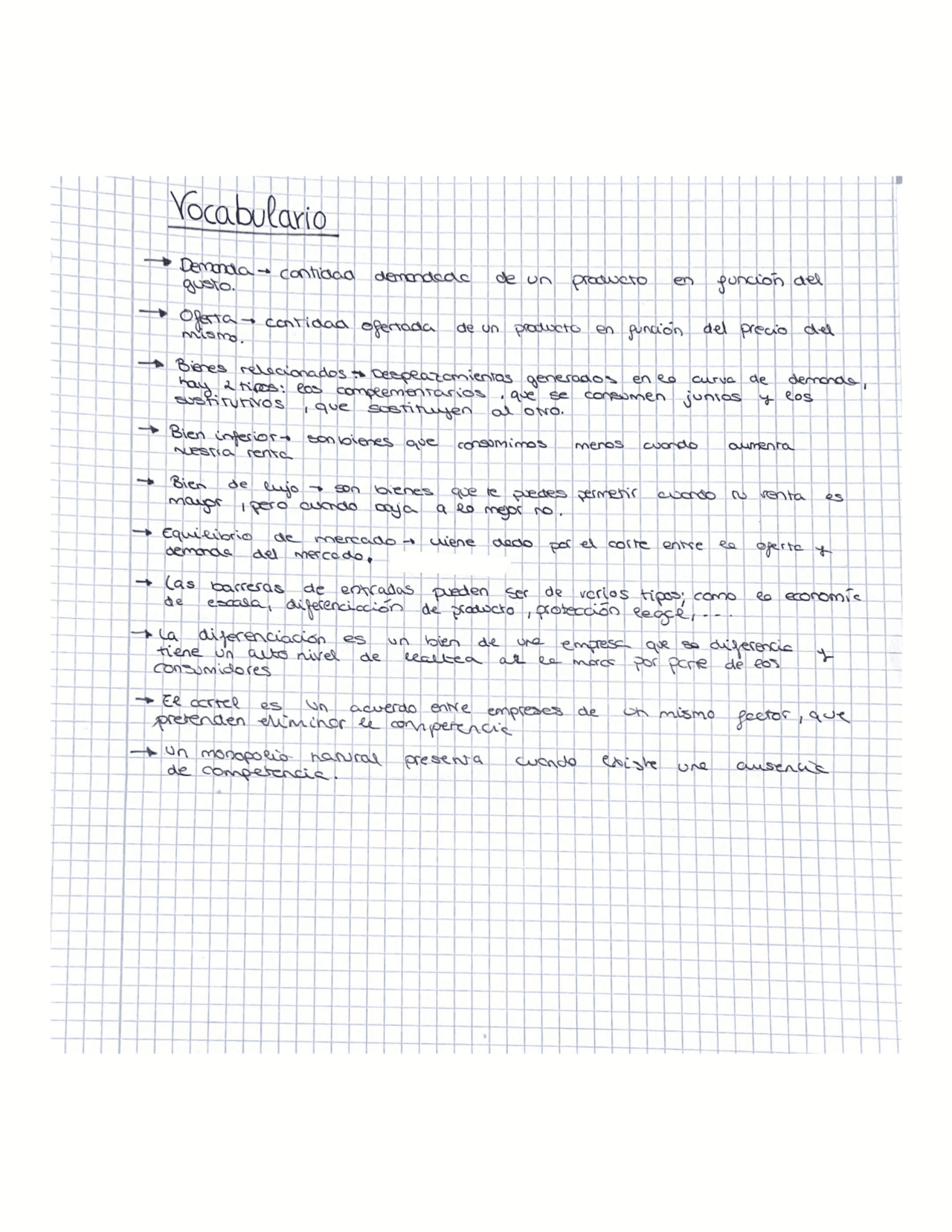 Vocabulario economía tema 6 - Docsity