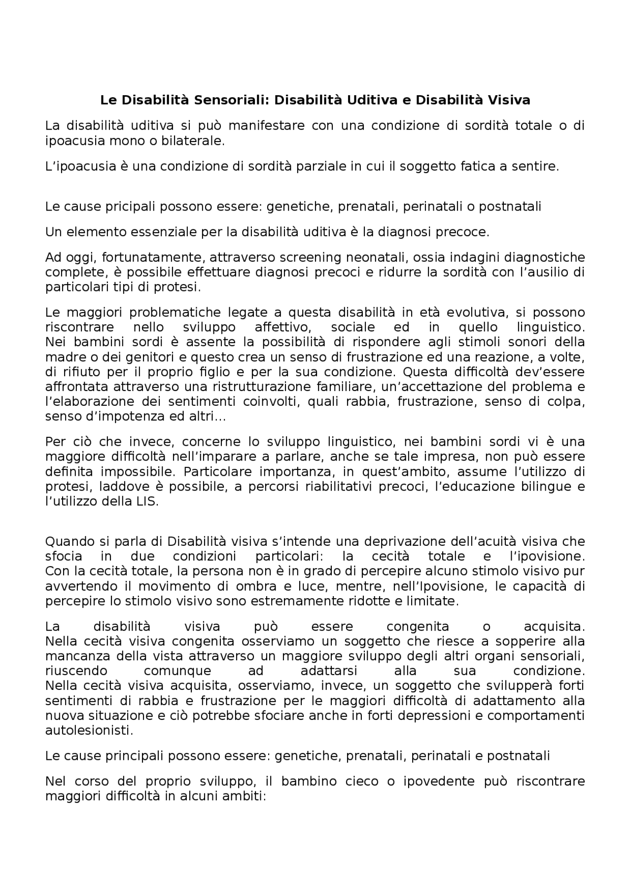 Disabilità Intellettive Ed Uditive Docsity